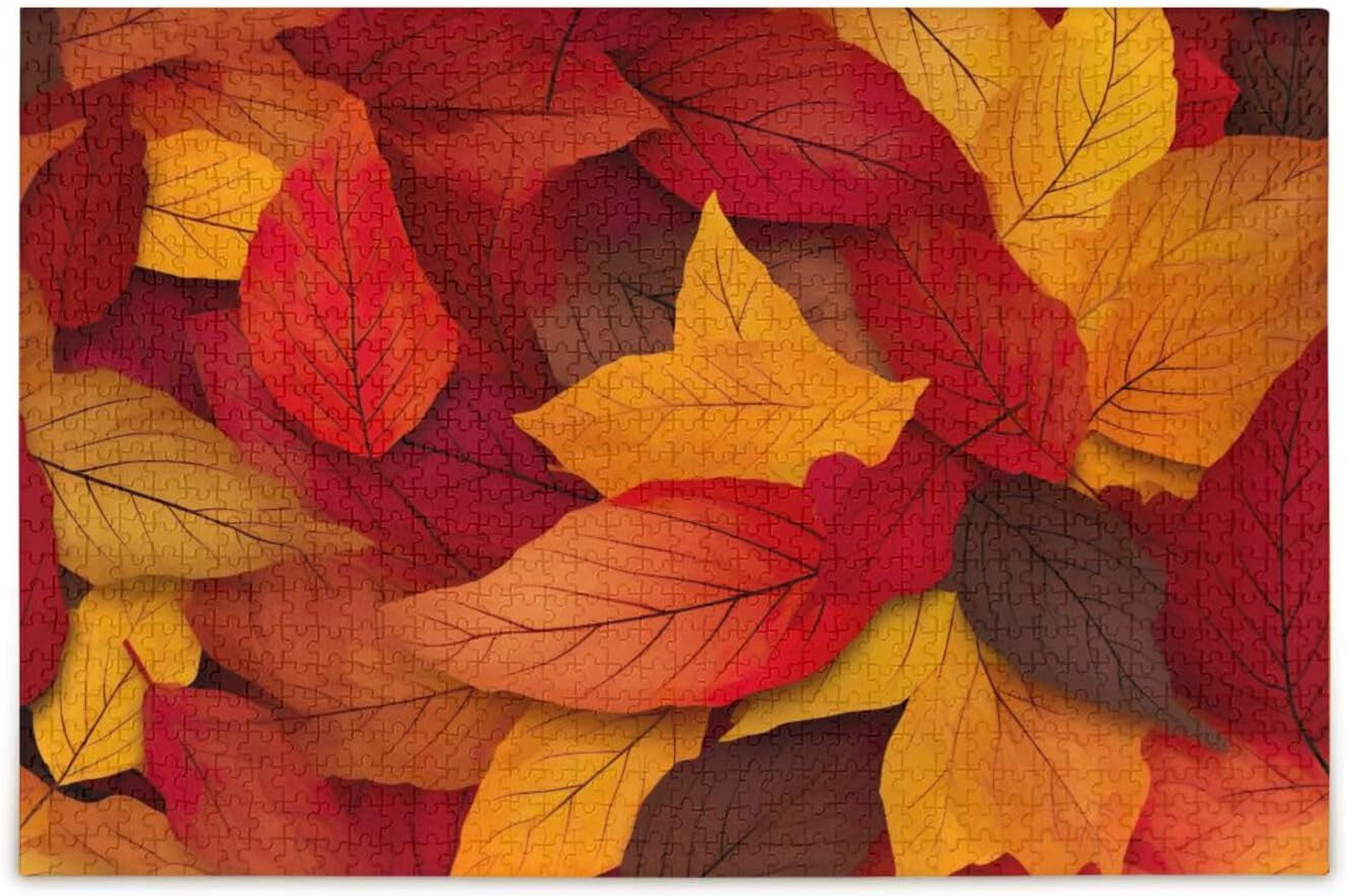 FREEAMG Autumn Maple Leaf Wooden Jigsaw Puzzles Intellectual ...