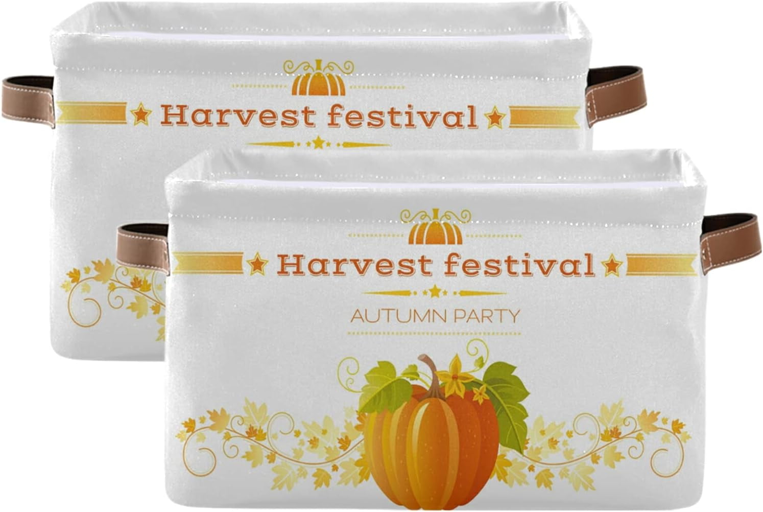 FREEAMG Autumn Pumpkin Festival Thanksgiving Day Storage Bin for Toy ...