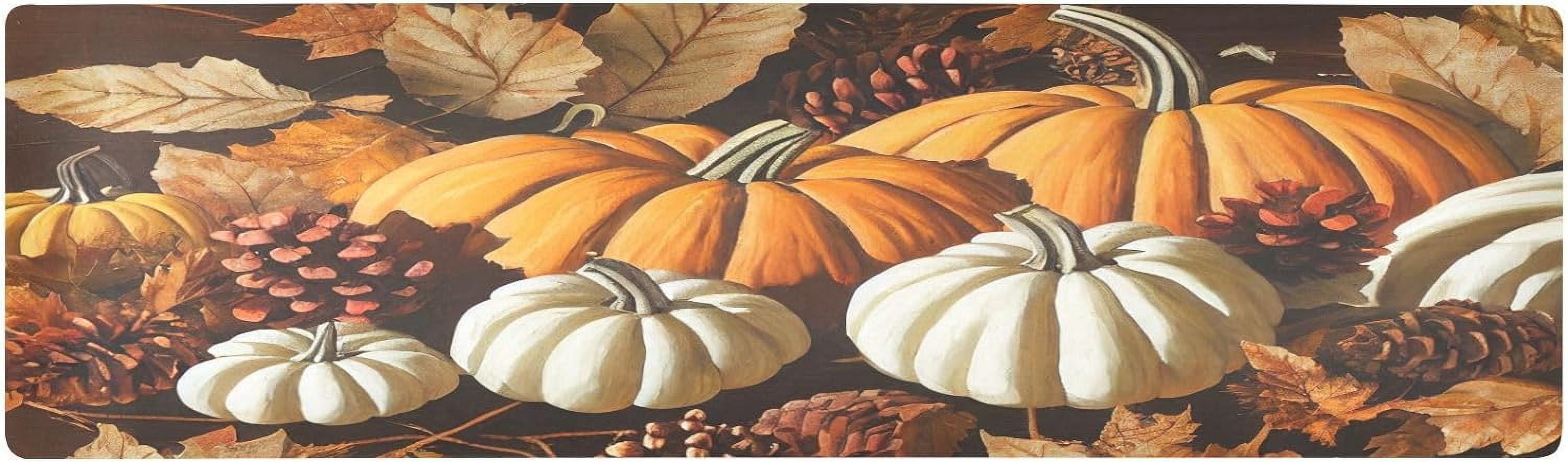 FREEAMG Autumn Pumpkins Leaves Long Trivet Table Runner Non-Slip Heat ...