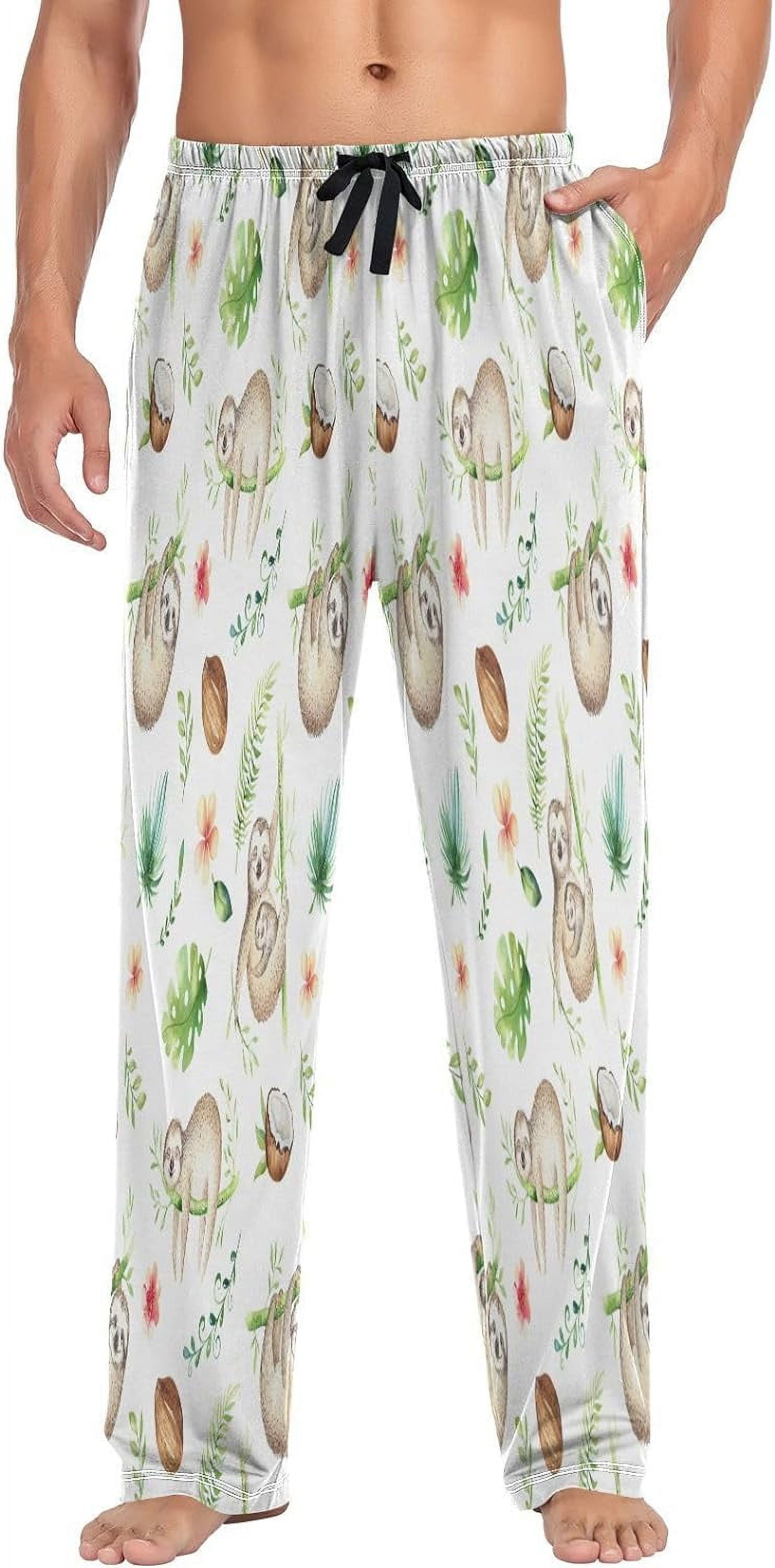 FREEAMG Baby Animals Sloth Pajama Pants for Men, Men's Separate Bottoms ...