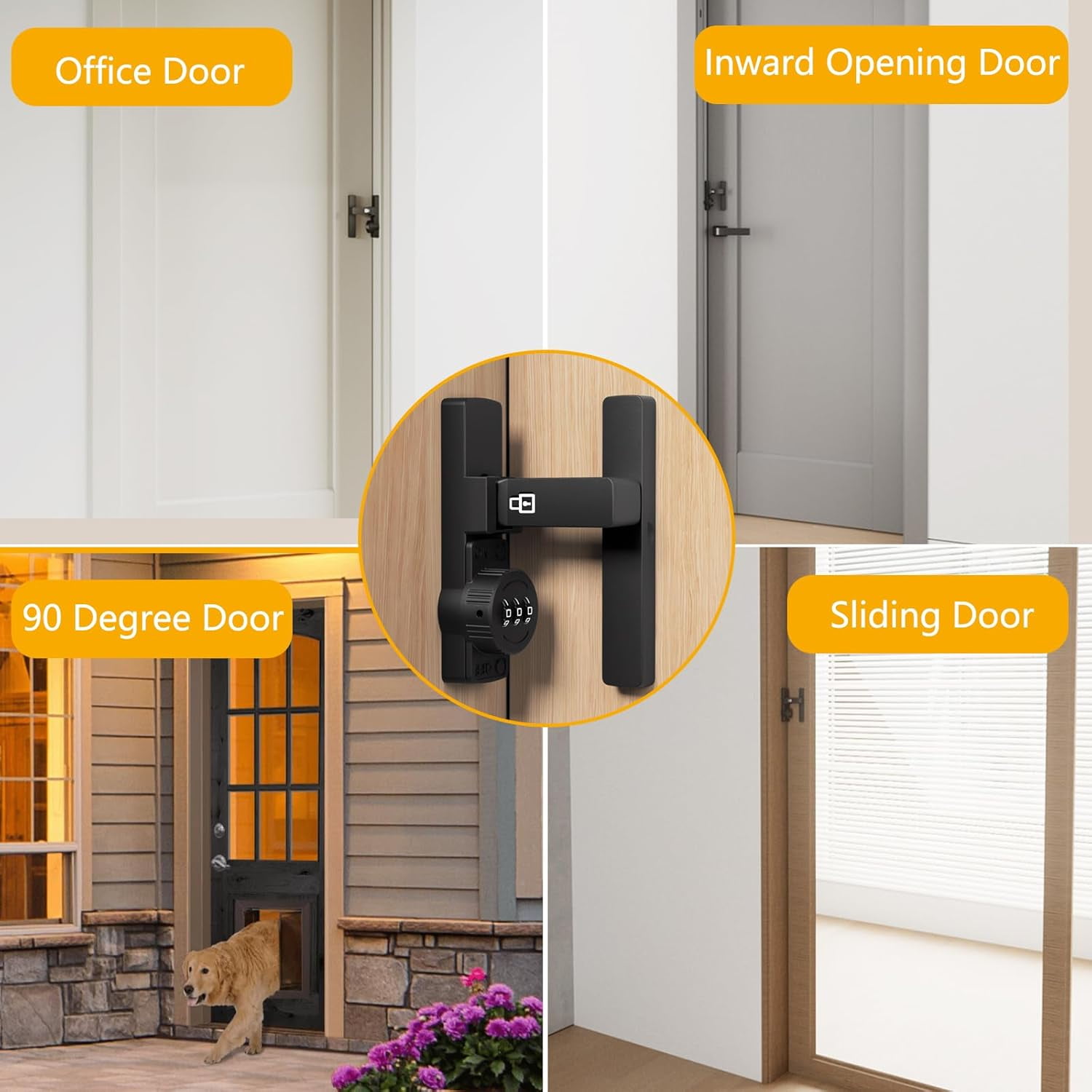 FREEAMG Barn Door Locks 180 Degree Keyless Flip Barn Door for Sliding ...
