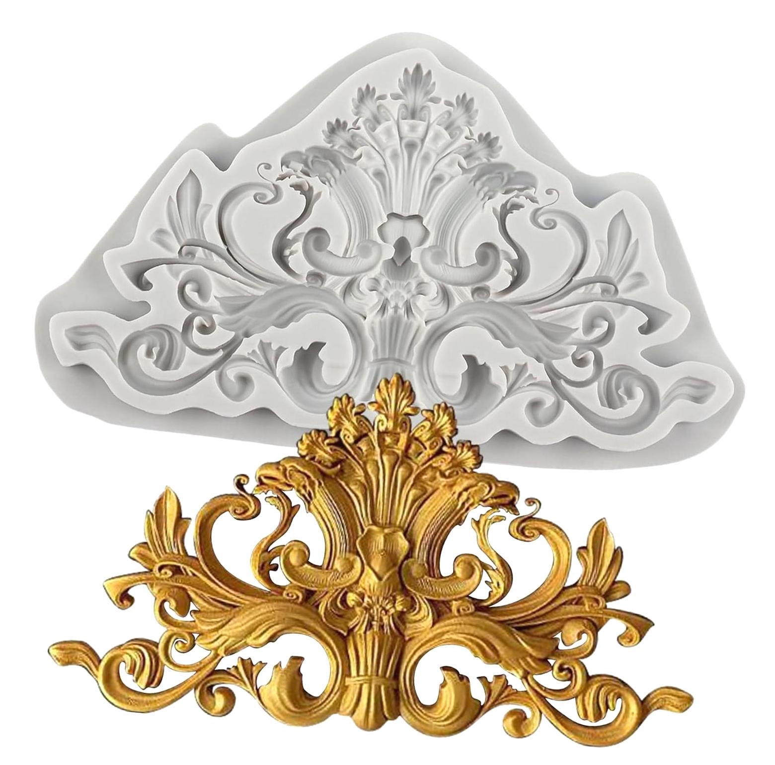 FREEAMG Baroque Fondant Curlicues Scroll Lace Border Silicone Molds for ...