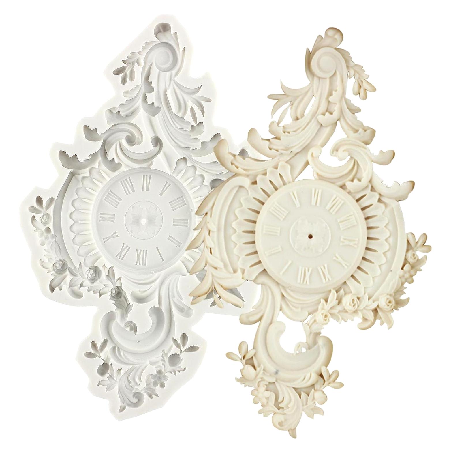 FREEAMG Baroque Fondant Molds Curlicues Scroll Lace Border Silicone ...