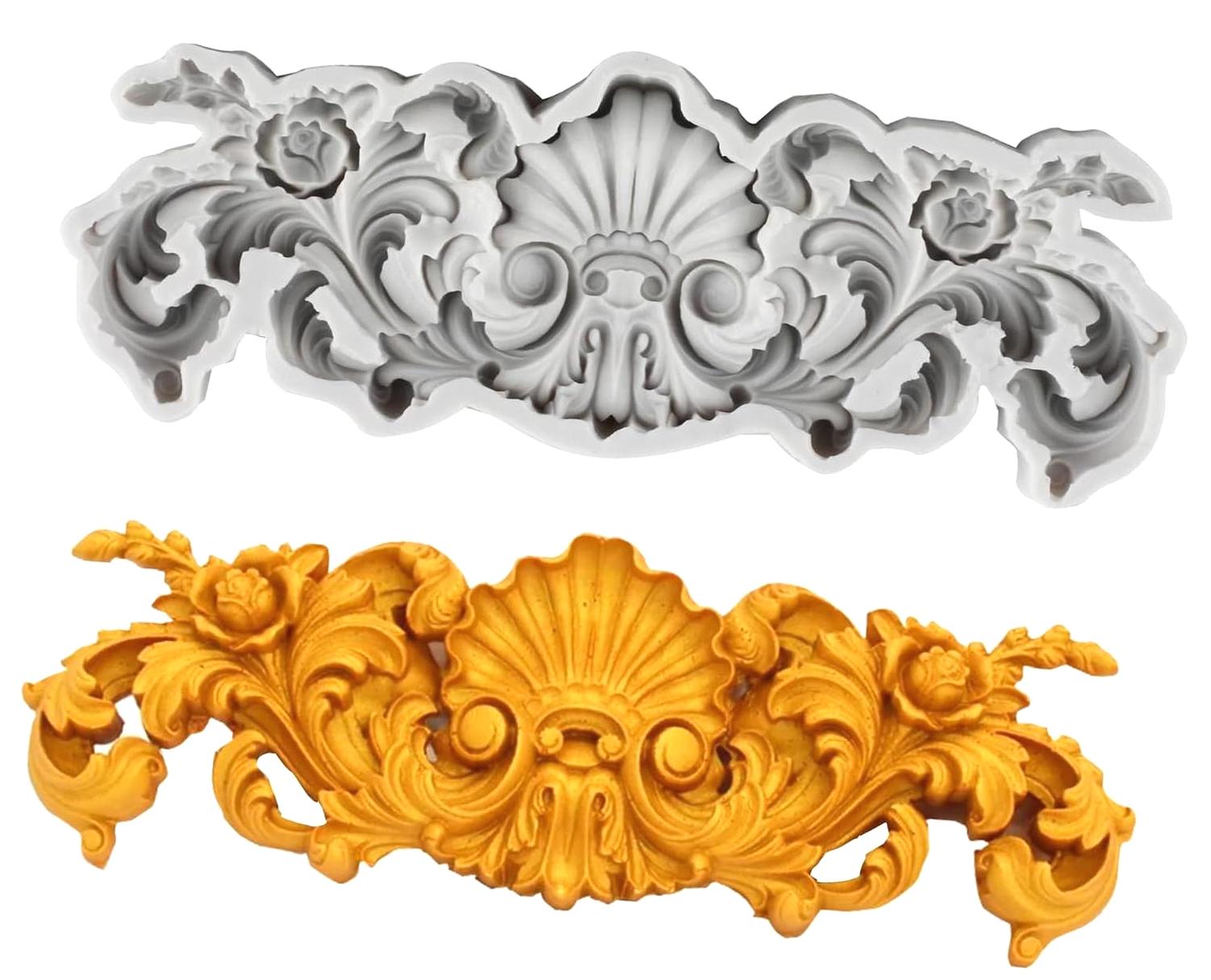 FREEAMG Baroque Style Silicone Molds Curlicues Scroll Lace Fondant ...