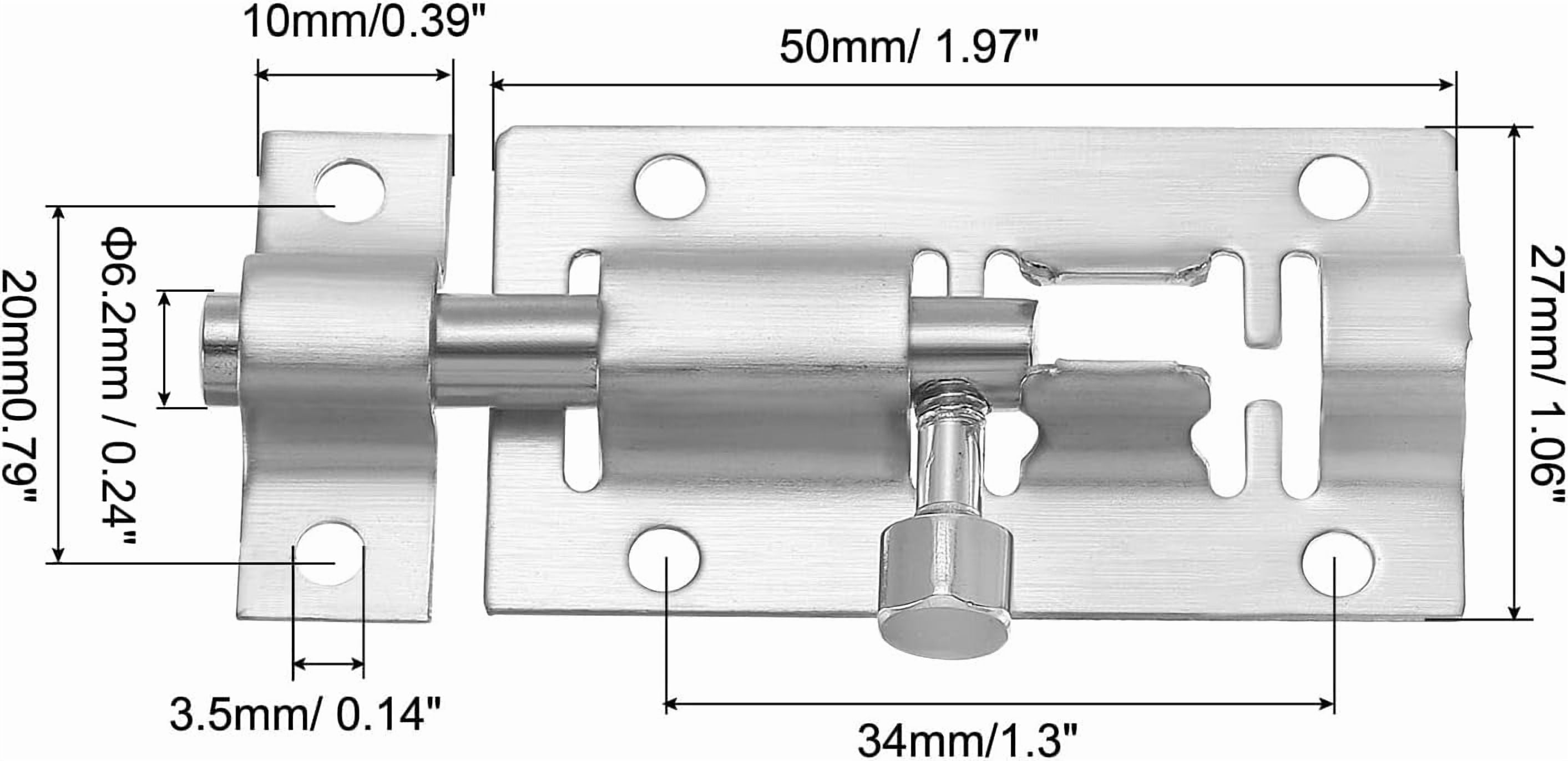 FREEAMG Barrel Bolt 2.4 x 1 Inch Door Lock Steel Security for Interior ...