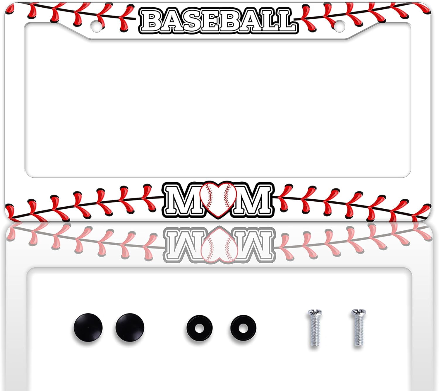 FREEAMG Baseball Mom License Plate Frame Ball Texture License Plate ...