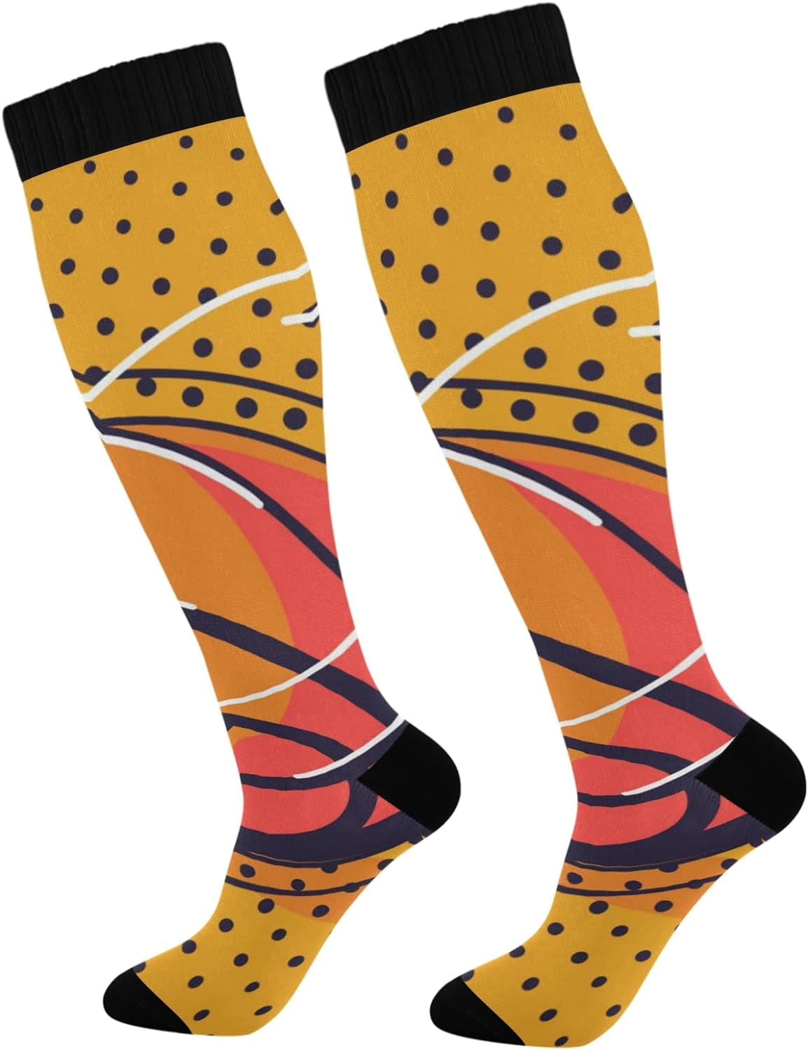 FREEAMG Basketball in Pop Art Style Compression Socks for Women and Men ...
