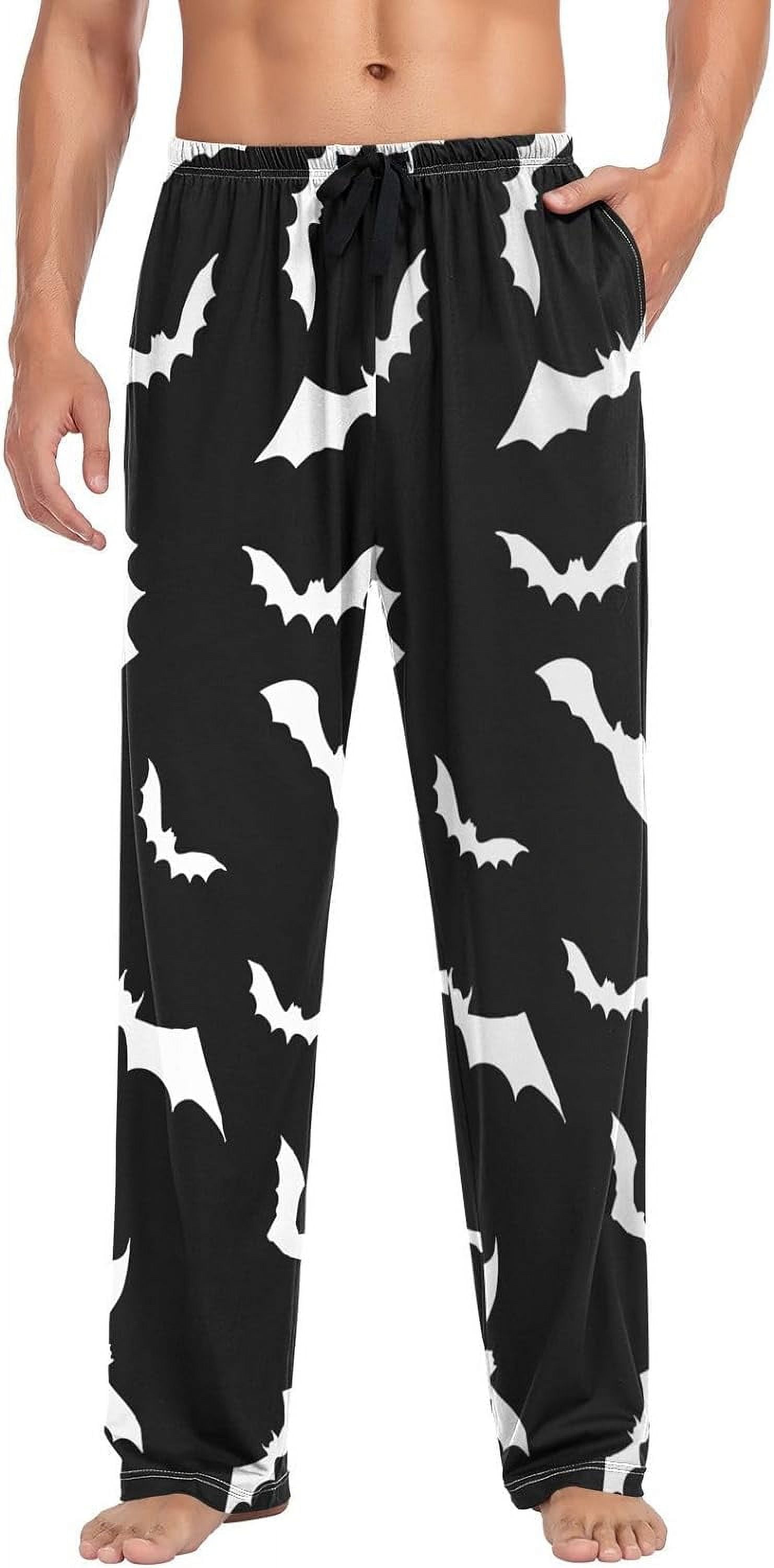 FREEAMG Bat Cotton Pajama Pant for Men, Super Soft Lightweight Lounge ...