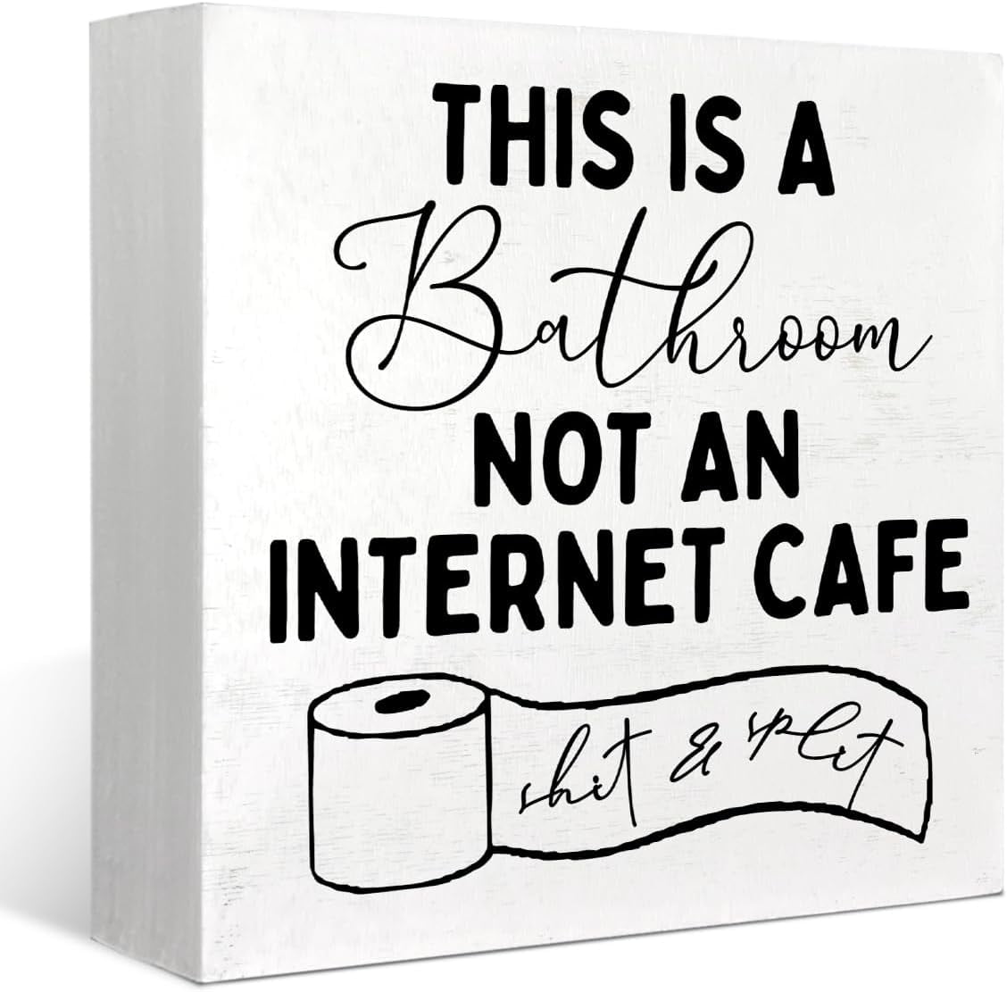 FREEAMG Bathroom Decor Signs,Funny Sastic Party Decor,Toilet Signs for ...