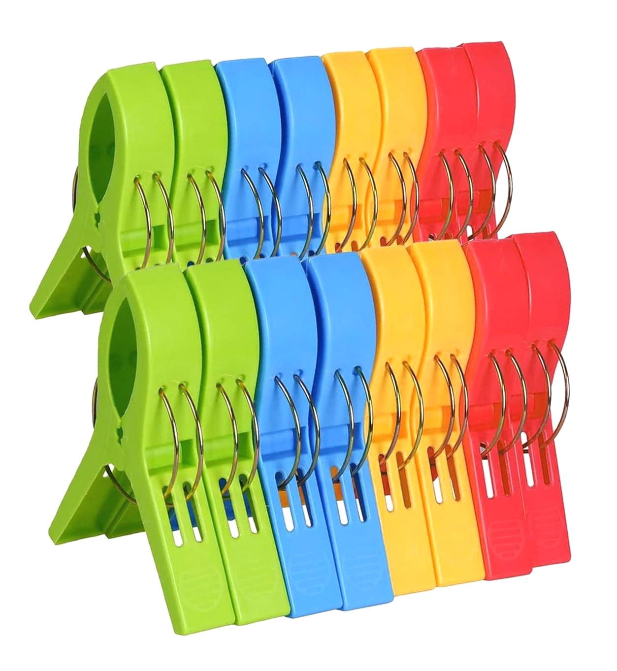 FREEAMG Beach Towel Clips, 16 Pack Large Clamps, Clothes , Beach Towel ...