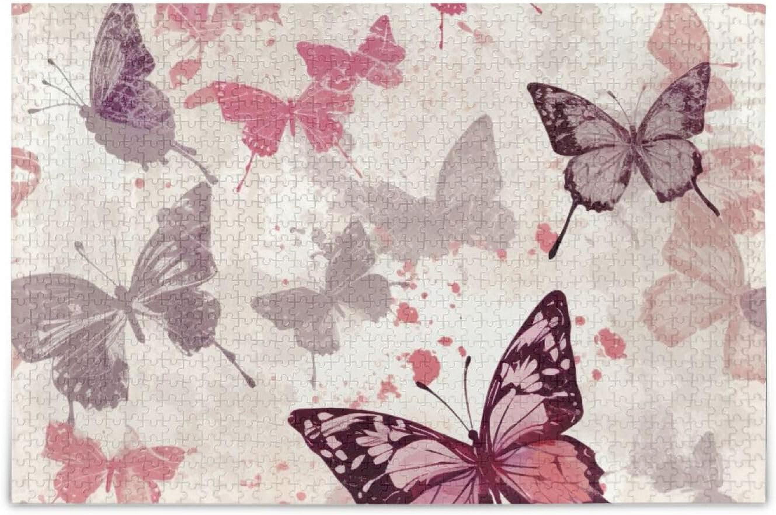 FREEAMG Beautiful Butterfly Puzzle 1000 Pieces - Wooden Jigsaw Puzzles ...