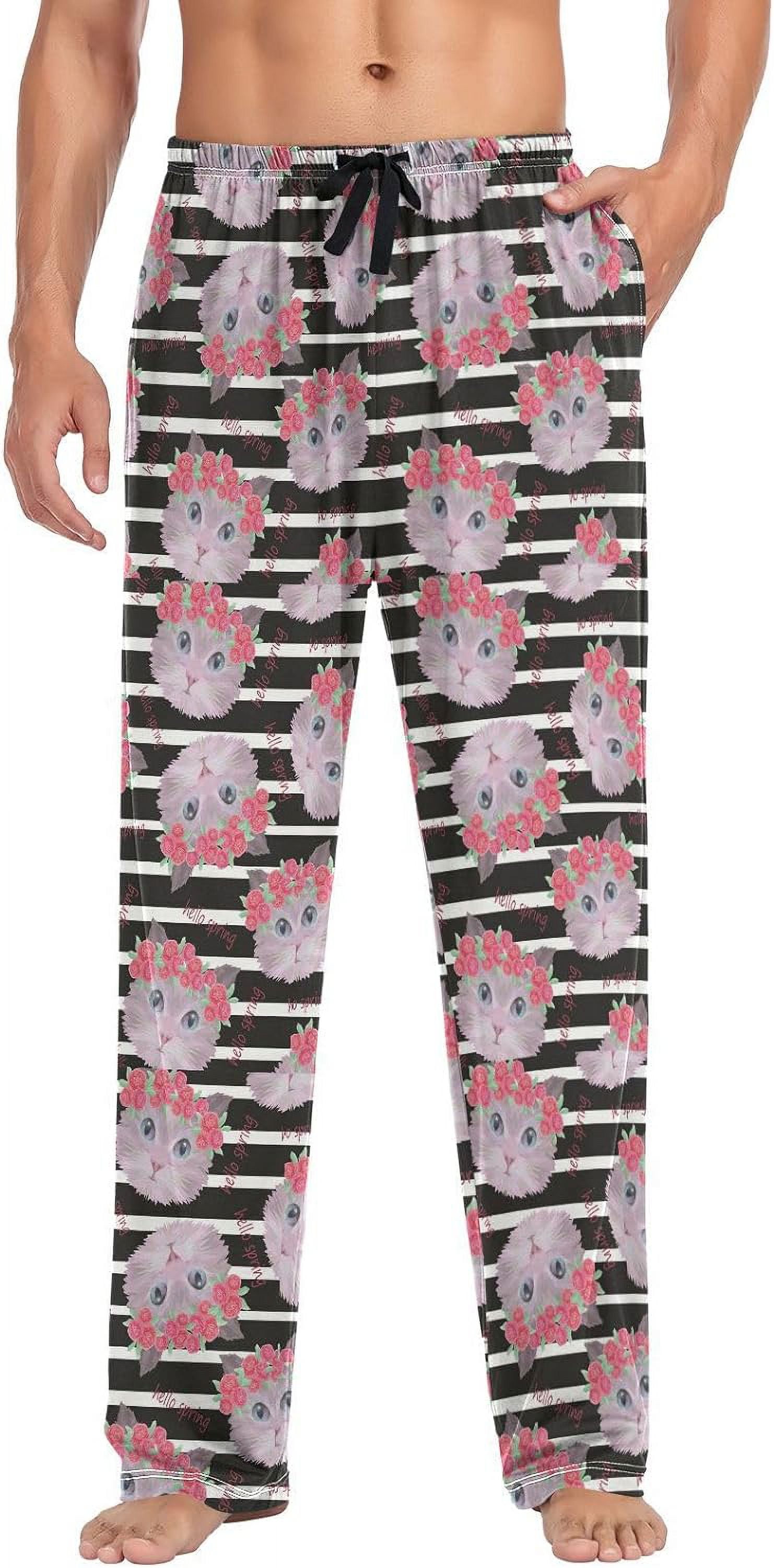 FREEAMG Beauty Cats Pajama Pants for Men, Men's Separate Bottoms, Pure ...