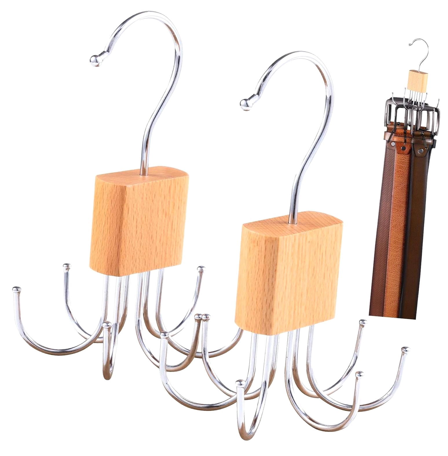 FREEAMG Belt Holder, Wooden Block Closet Organizers and Storage, Belt ...