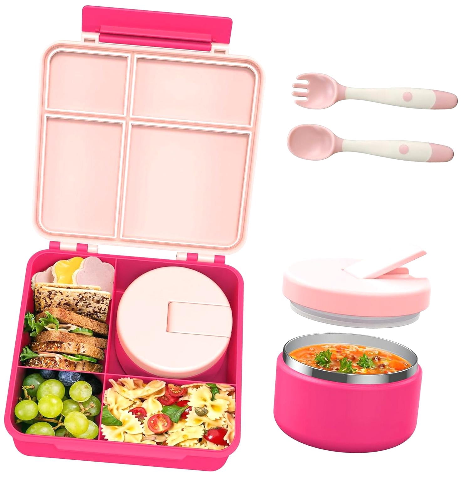 FREEAMG Bento Featuring 8oz Soup , Leak-Proof with 4 Sections, Thermal ...