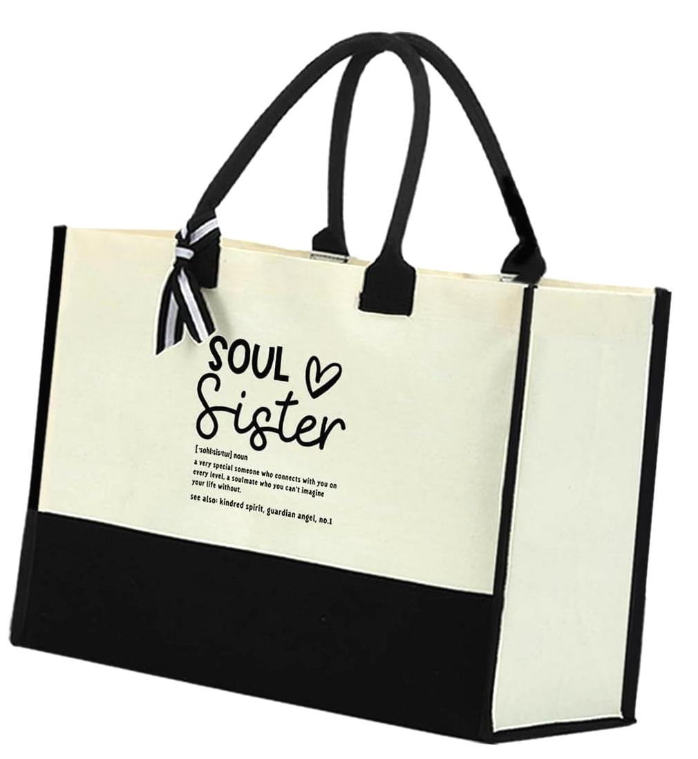 FREEAMG Best Friends Tote Bag for Women, Thank You , Beach and Everyday ...