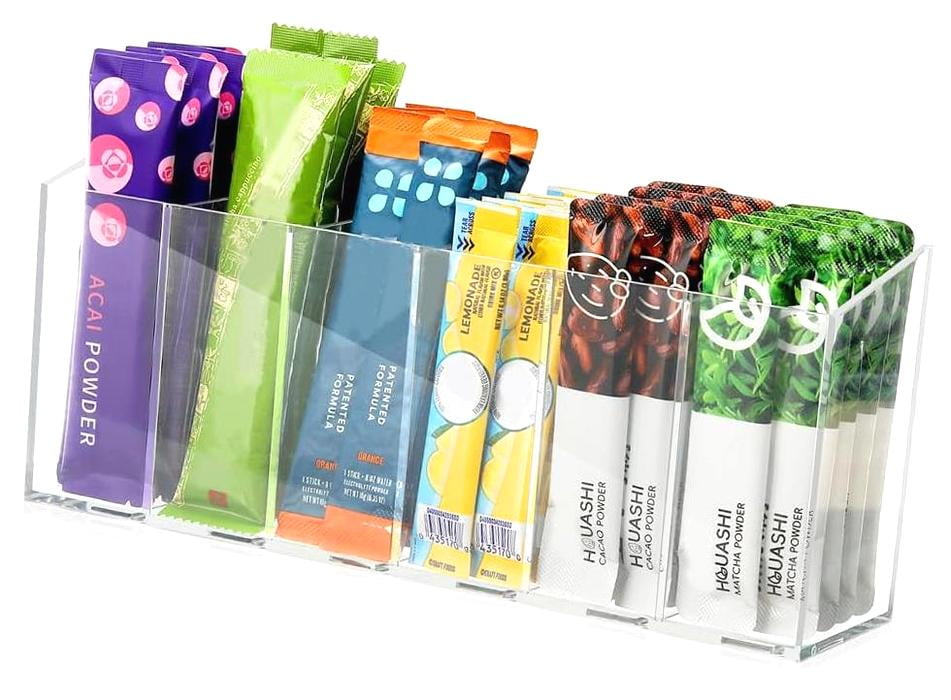 FREEAMG Beverage Packet Organizer, Drink Mix Storage with Adjustable ...