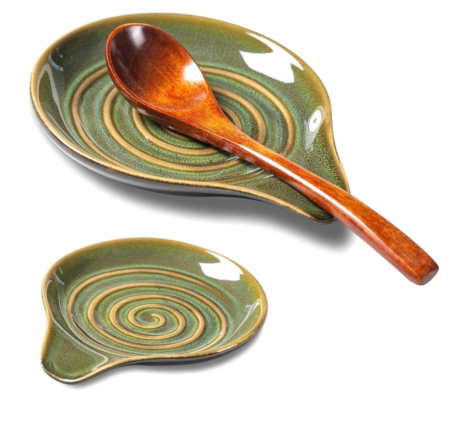 FREEAMG Big Spoon Rest for Stove, 6-Inch Ceramic Utensil Holder for ...