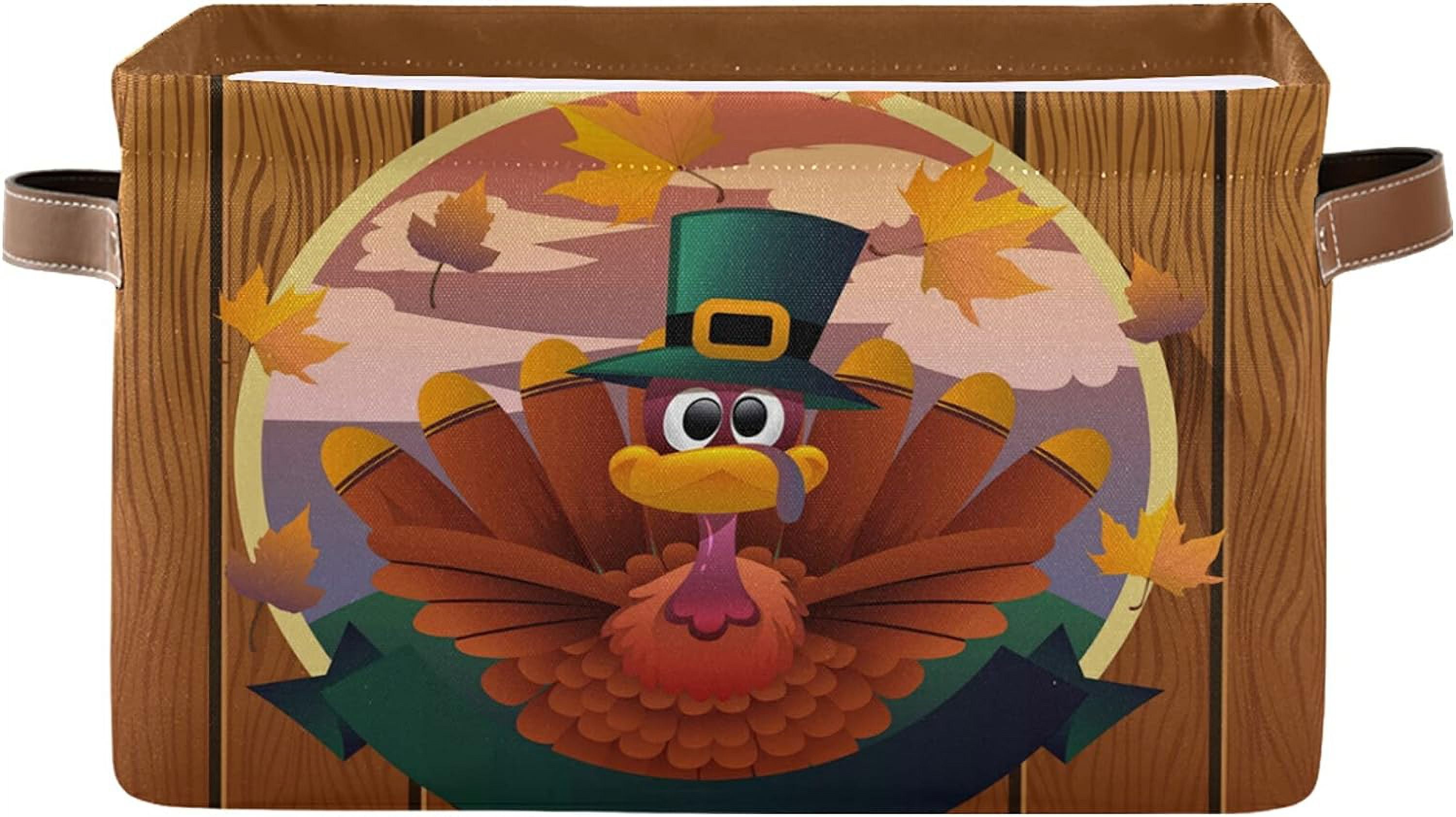 FREEAMG Bird and Maple Leaf Storage Bin for Toy Storage Basket Dirty ...