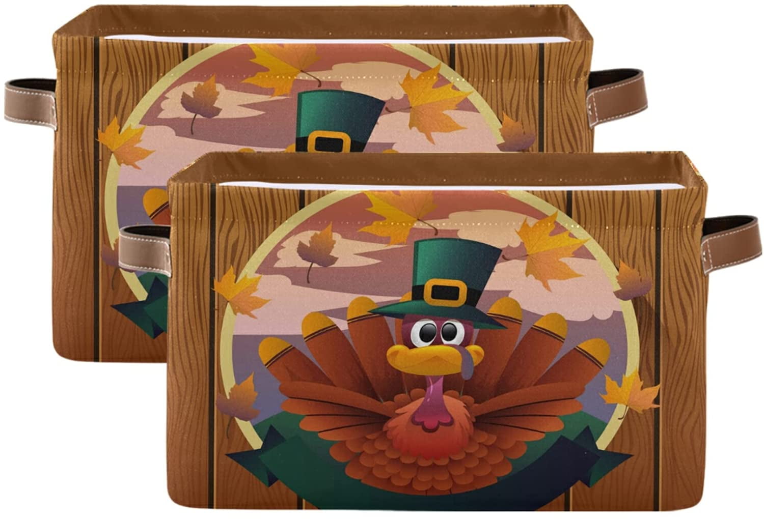 FREEAMG Bird and Maple Leaf Storage Bin for Toy Storage Basket Dirty ...