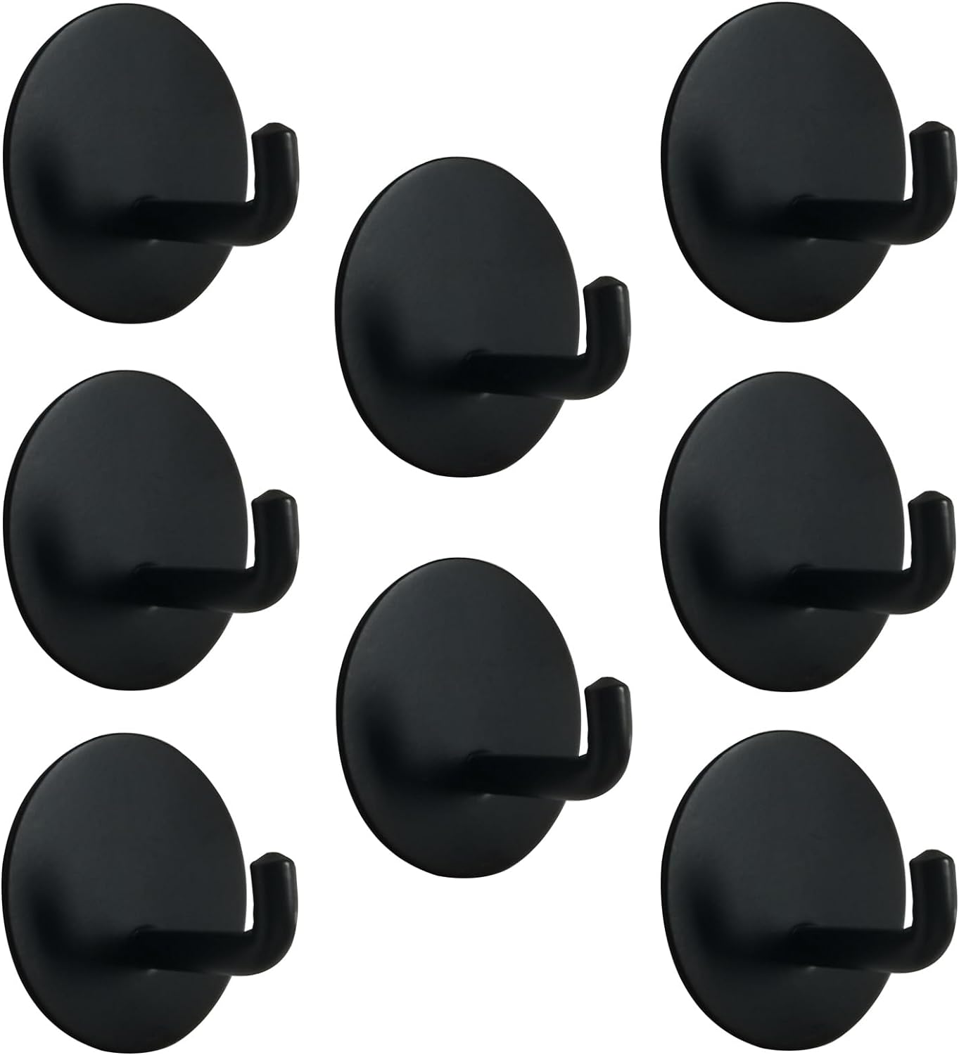 FREEAMG Black Adhesive Hooks for Wall No Damage Heavy-Duty 15lb(Max) 8 ...