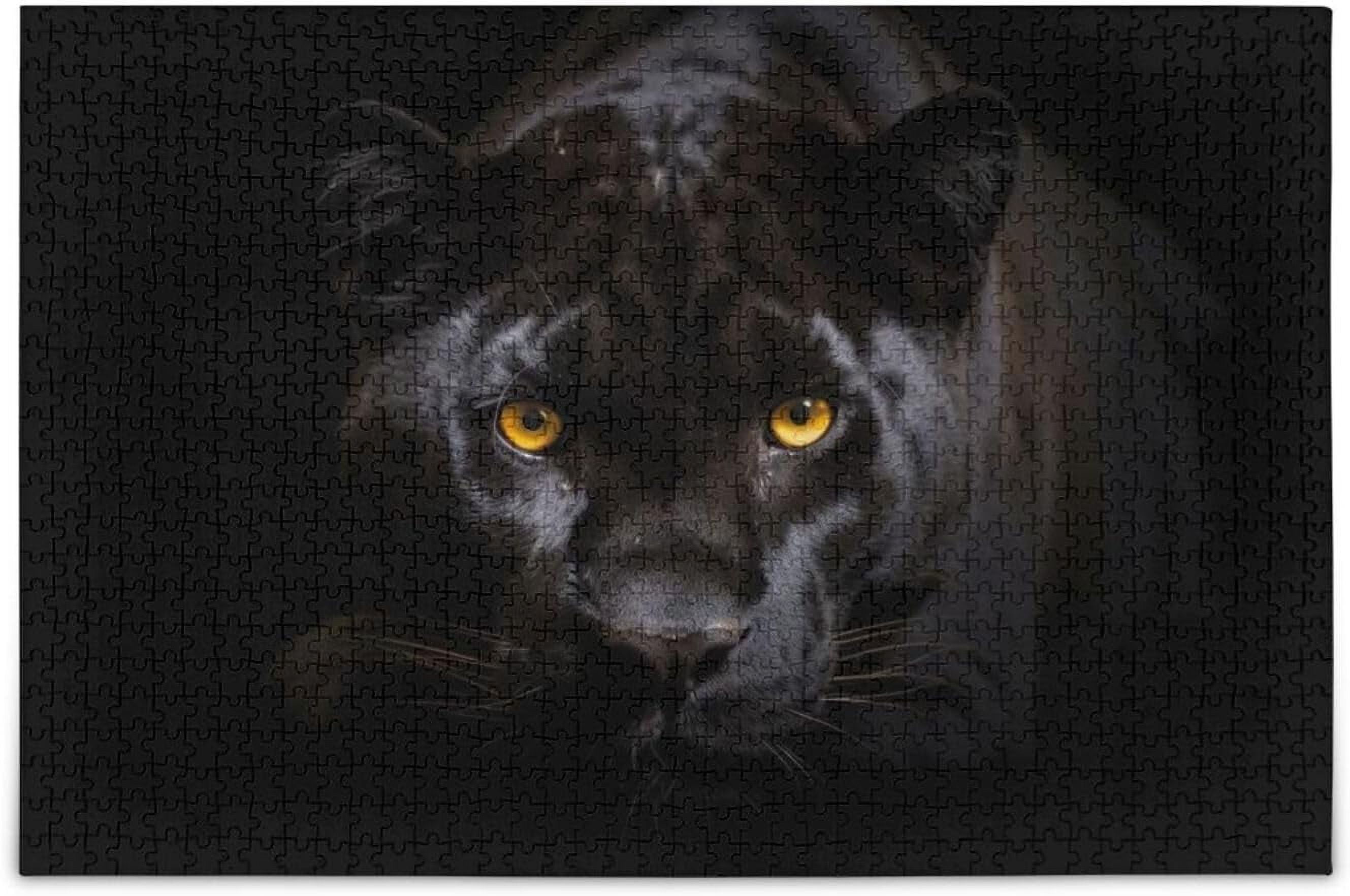 FREEAMG Black Leopard Portrait Puzzle 500 Pieces - Wooden Jigsaw ...