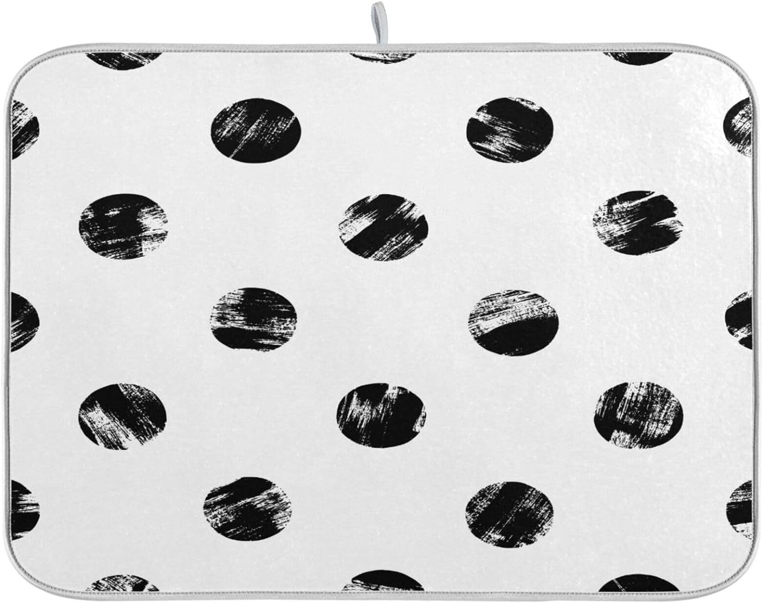 FREEAMG Black Polka Dot Dish Drying Mat for Kitchen Counter,Super Quick ...