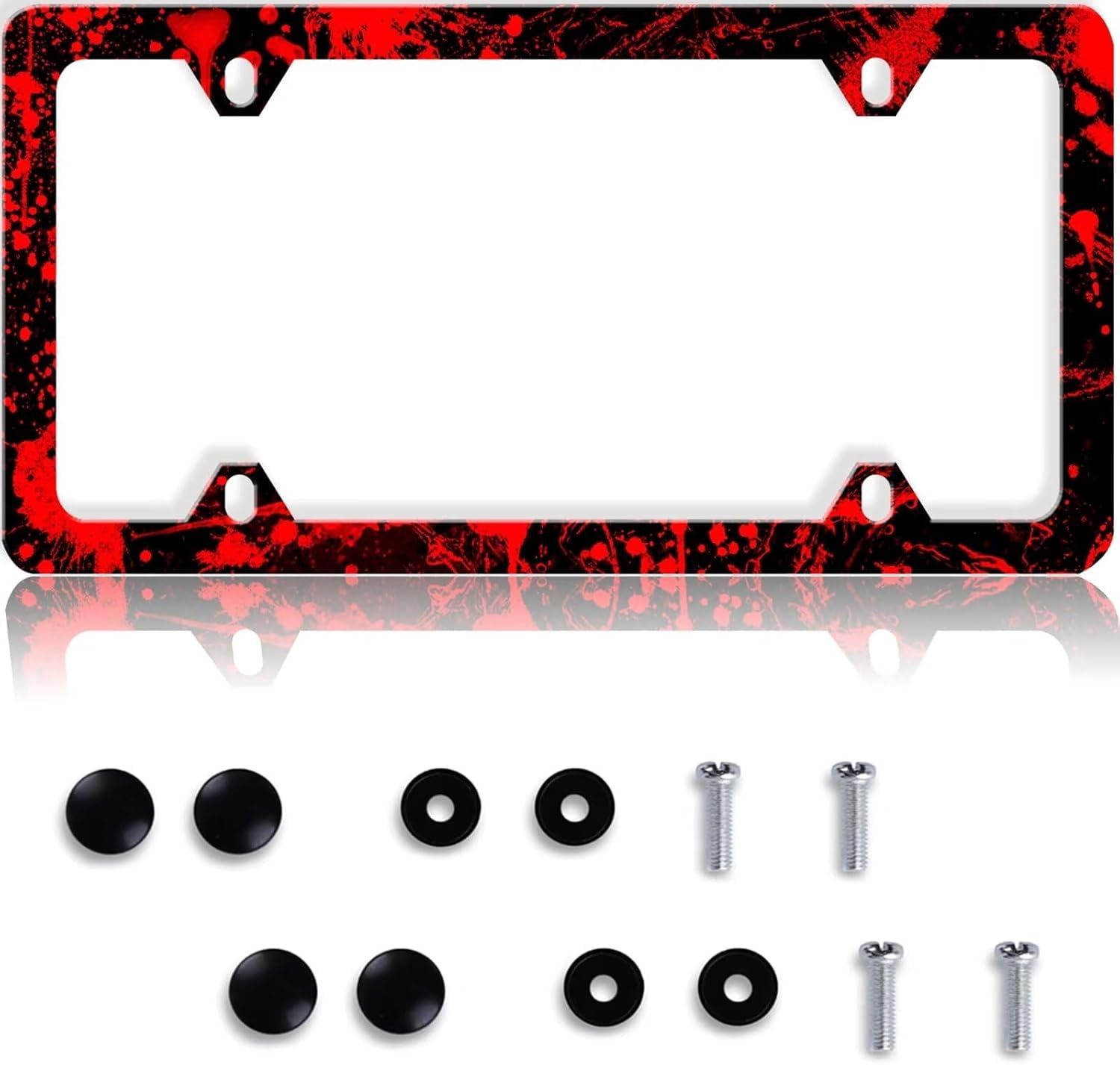 FREEAMG Blood Splattered Black License Plate Frame -1Pcs Horror Gothic ...