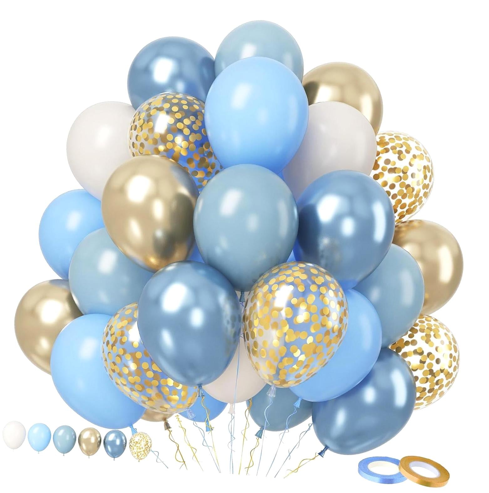 FREEAMG Blue Balloons Collection, 50 Blue & Balloons, 12 Inch Metallic ...