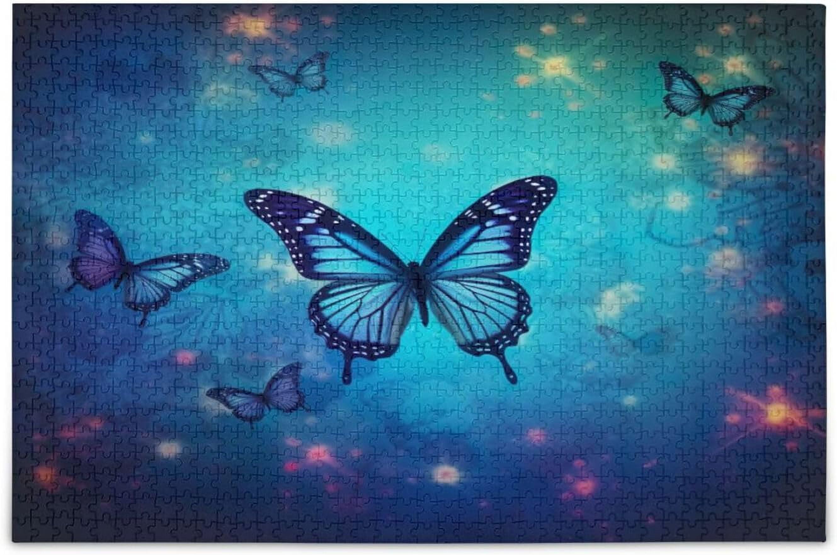 FREEAMG Blue Butterfly Jigsaw Puzzles for Adults 500 Piece, Puzzles for ...