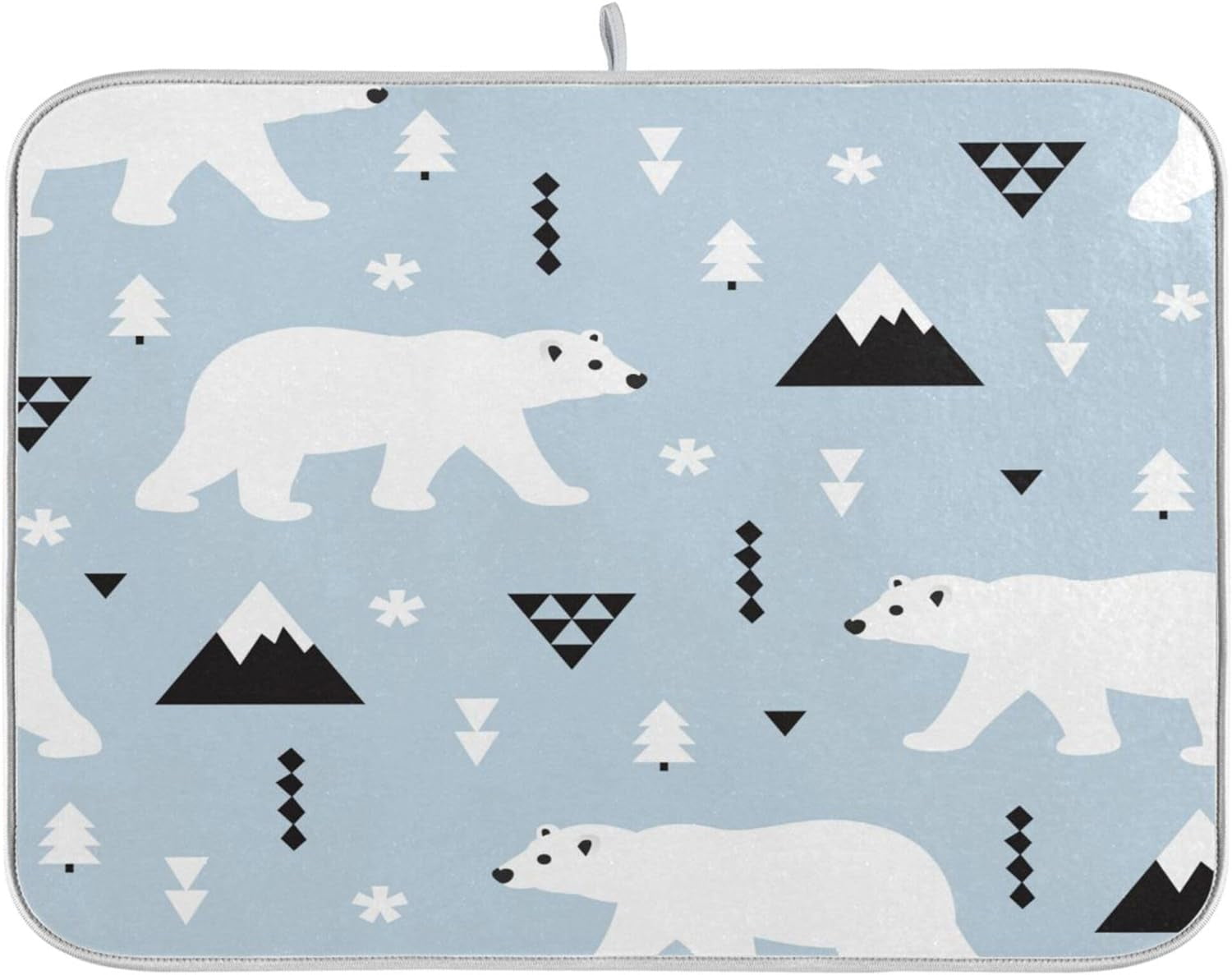 FREEAMG Blue Polar Bear Dish Drying Mats for Kitchen Counter, Heat ...