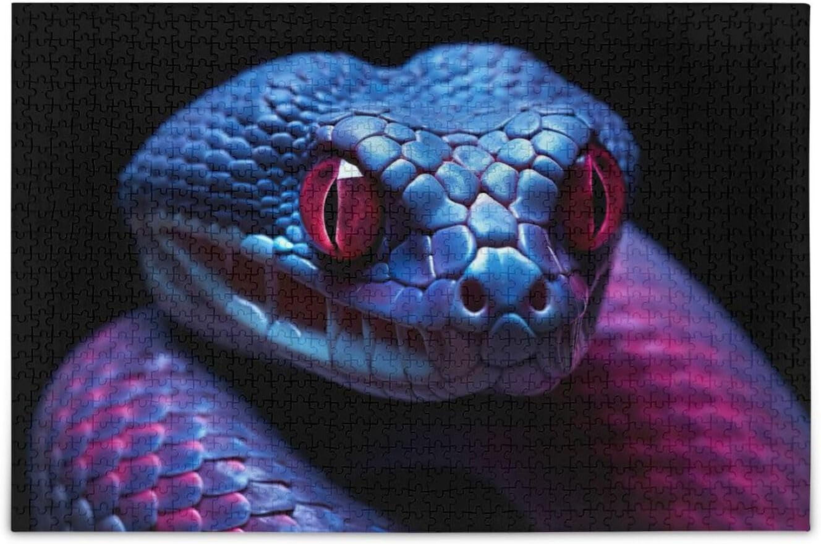 FREEAMG Blue Red Snake Jigsaw Puzzles for Adults 500 Pieces ...