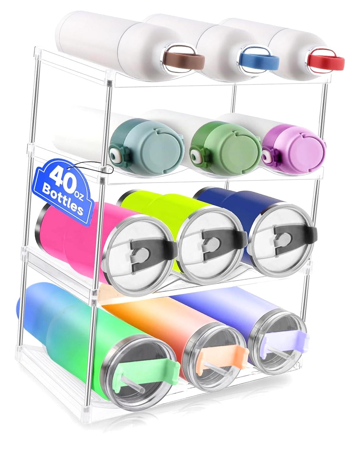 FREEAMG Bottle Organizer, 4-Tier Stackable Storage Rack for 40oz ...