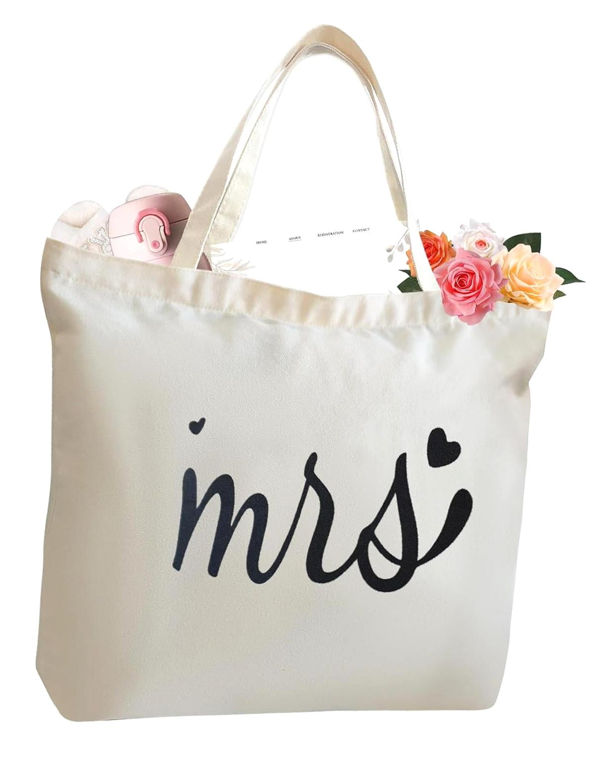 FREEAMG Bridal Shower Tote For The Bride-To-Be, Canvas Wedding Bag With ...