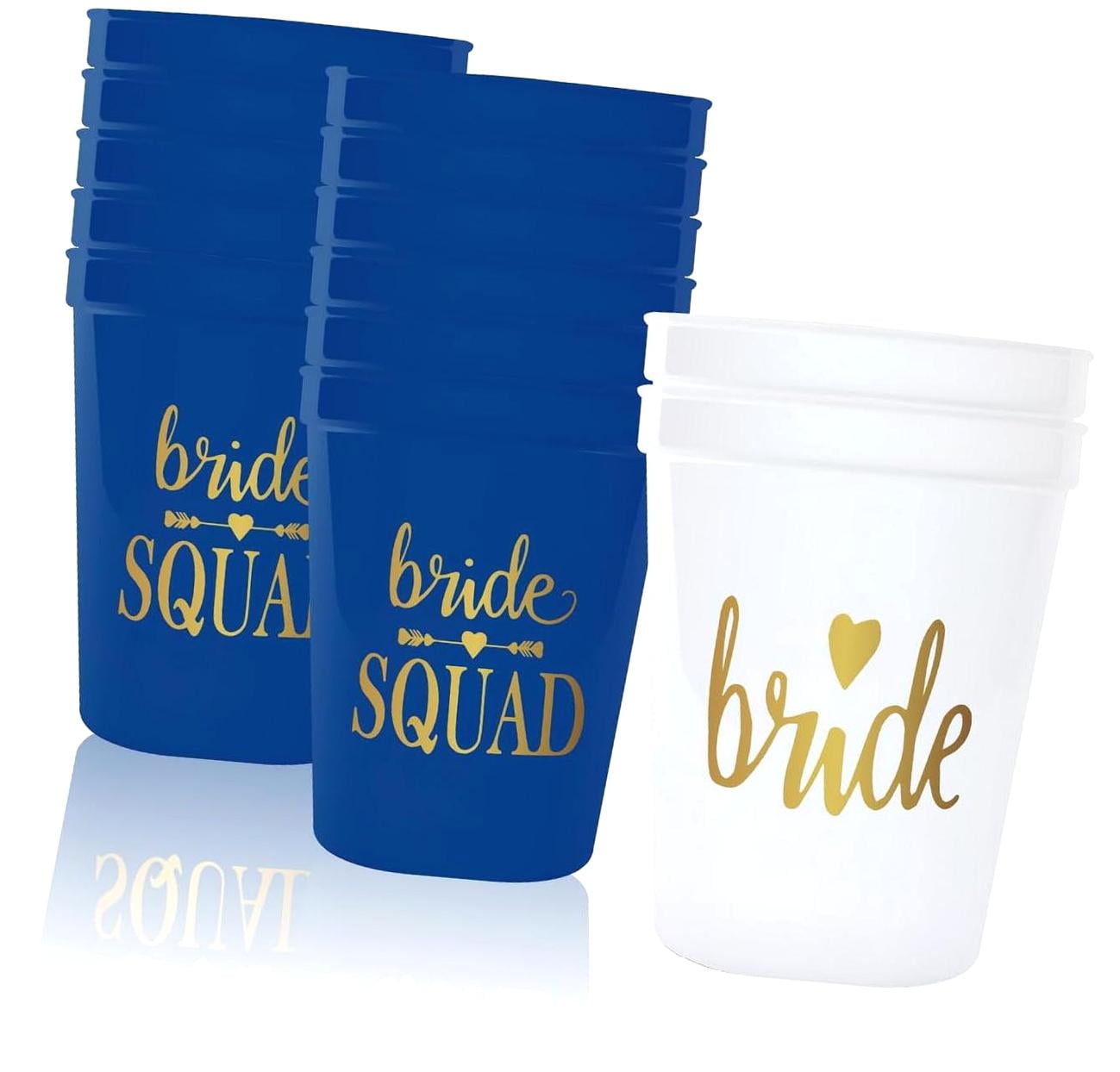 FREEAMG Bride Squad Plastic Cups 13packs Bachelorette Party Cups for ...