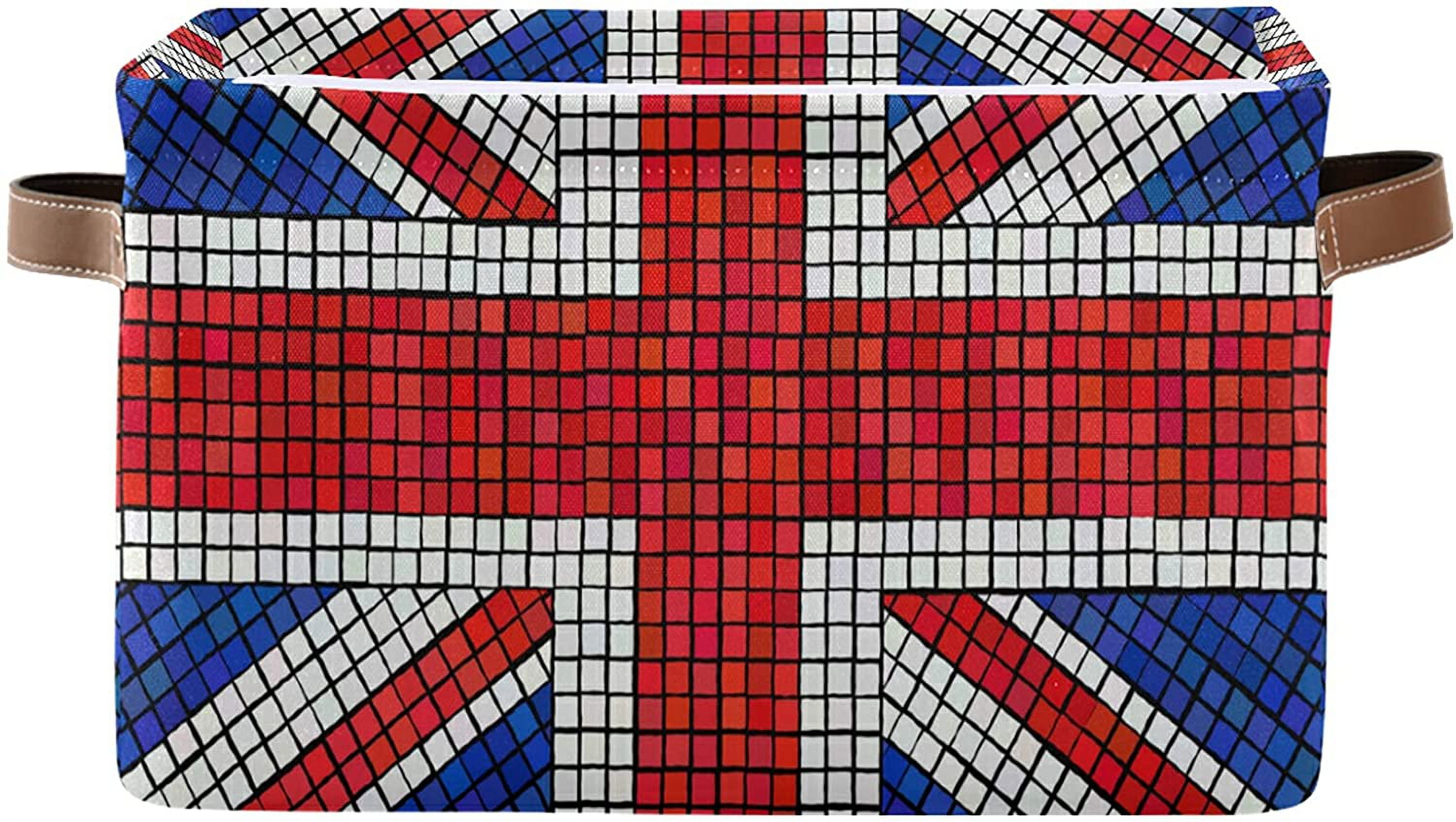 FREEAMG British England Flag Plaid Storage Bin for Toy Storage Basket ...