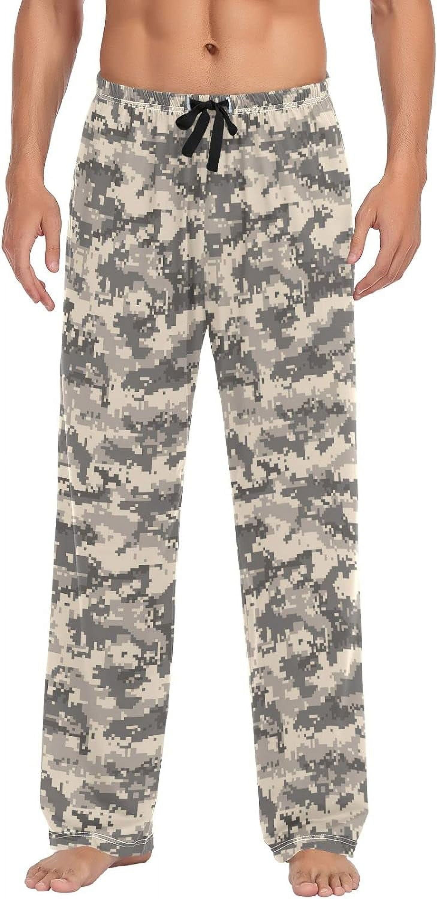 FREEAMG Brown Desert Digital Camouflage Pajama Pants for Men, Men's ...
