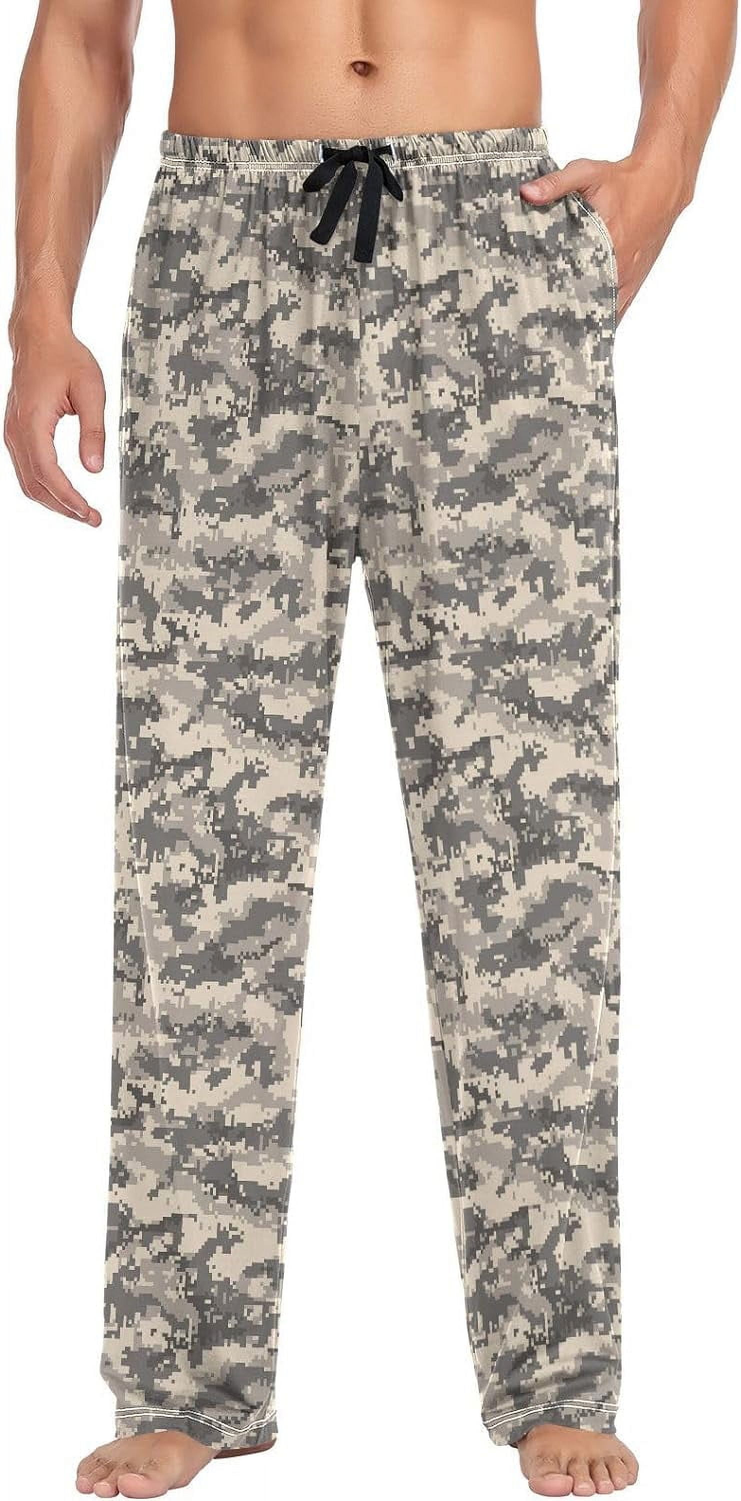 FREEAMG Brown Desert Digital Camouflage Pajama Pants for Men, Men's ...