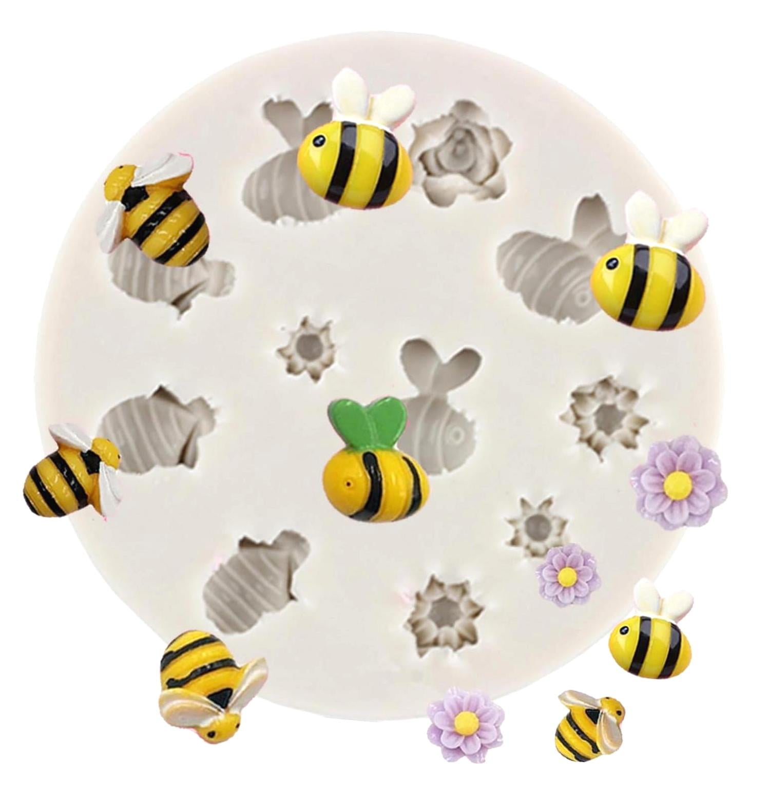 FREEAMG Bumble Bee Silicone Fondant Molds For Cupcake Topper Candy ...
