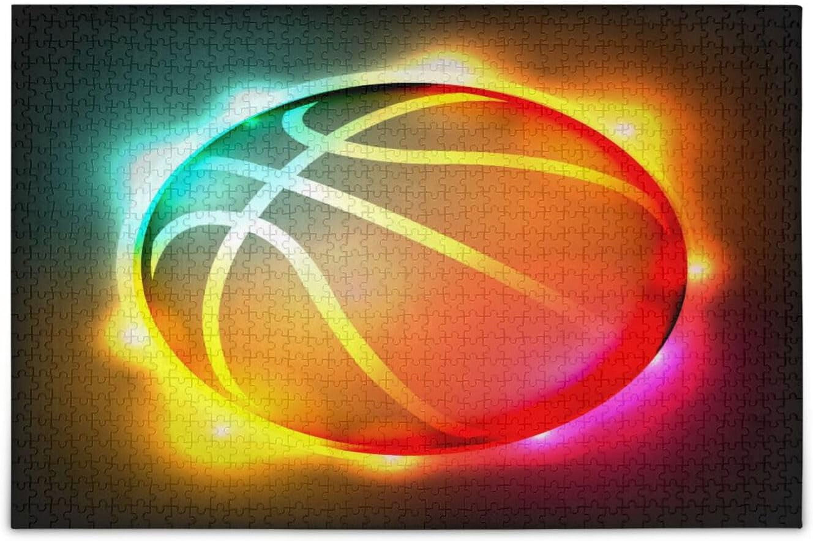 FREEAMG Burning Basketball Jigsaw Puzzle 1000 Pieces,Wooden Puzzles ...