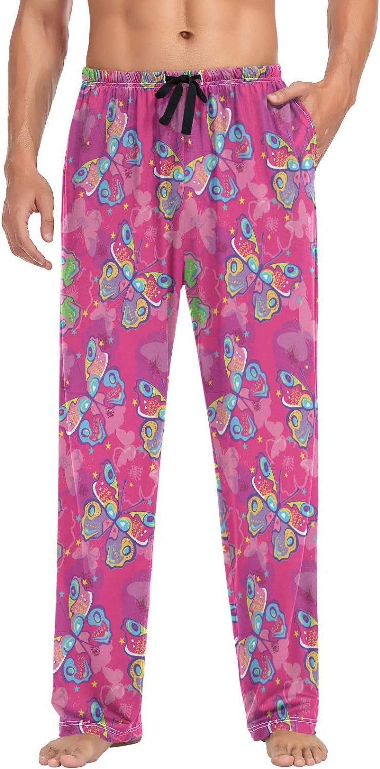 FREEAMG Butterflies Pajama Pants for Men, Men's Separate Bottoms, Pure ...
