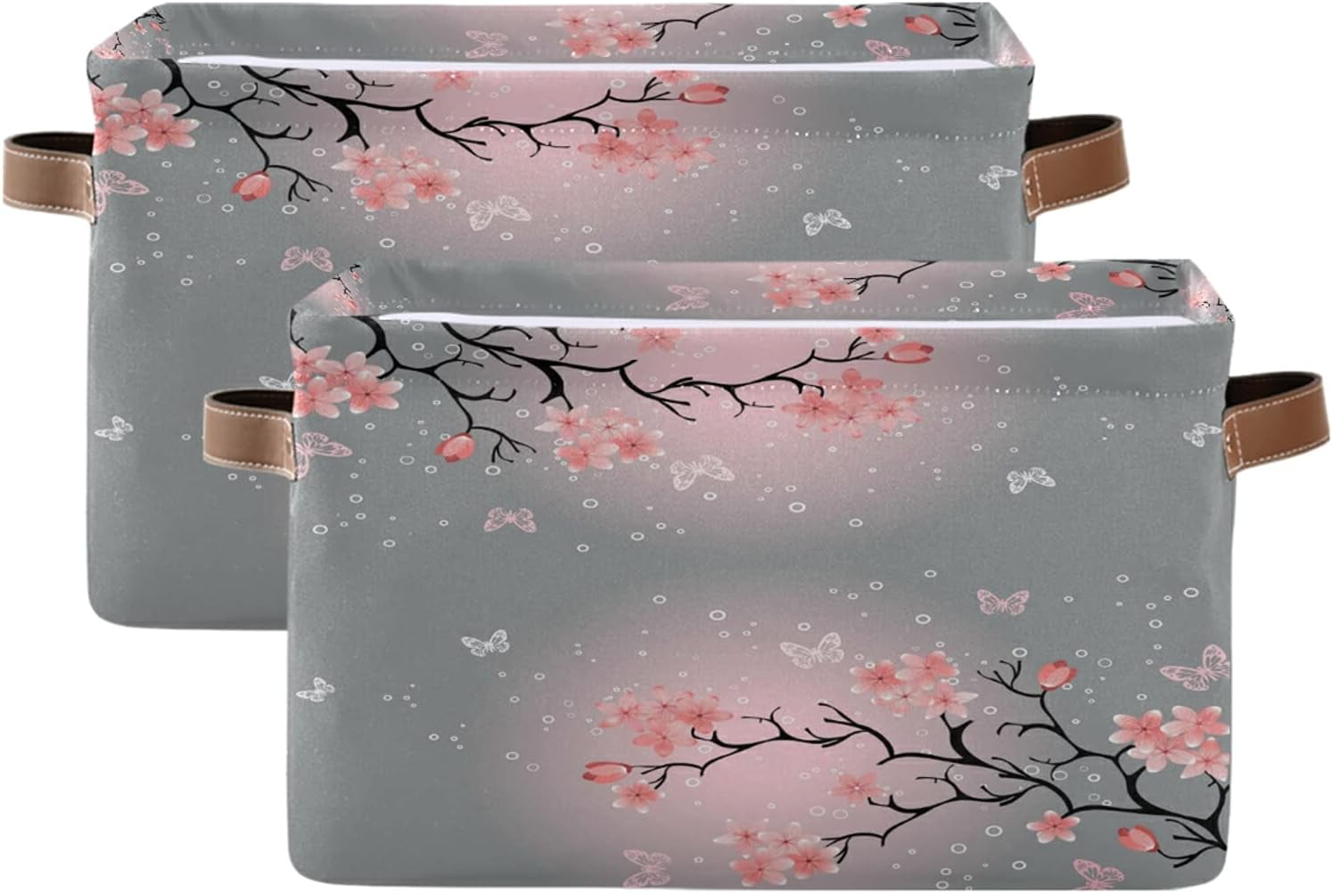 FREEAMG Butterflies and Plums Storage Bin for Toy Storage Basket Dirty ...