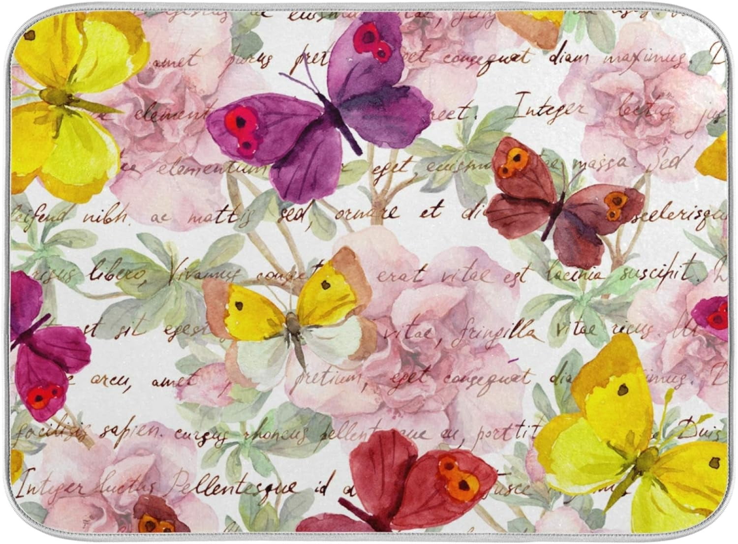 FREEAMG Butterfly Dish Drying Mat Countertop Protector Kitchen Decor 16 ...