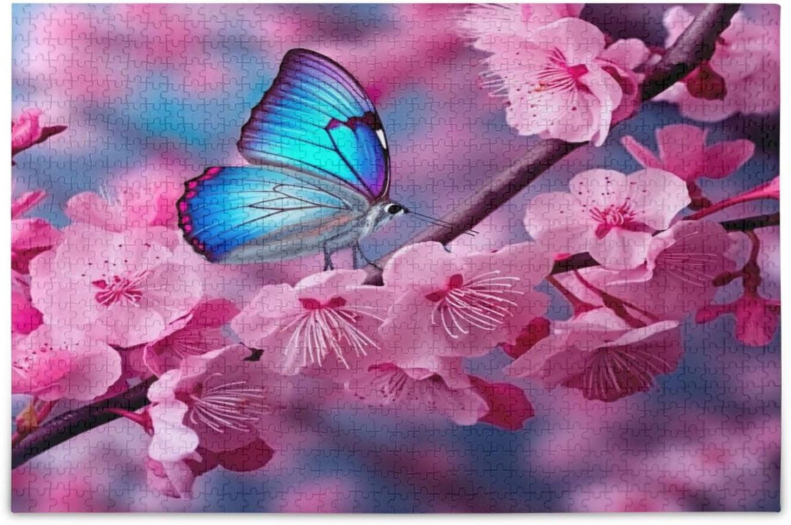 FREEAMG Butterfly Flower Jigsaw Puzzles for Adults 500 Piece, Puzzles ...