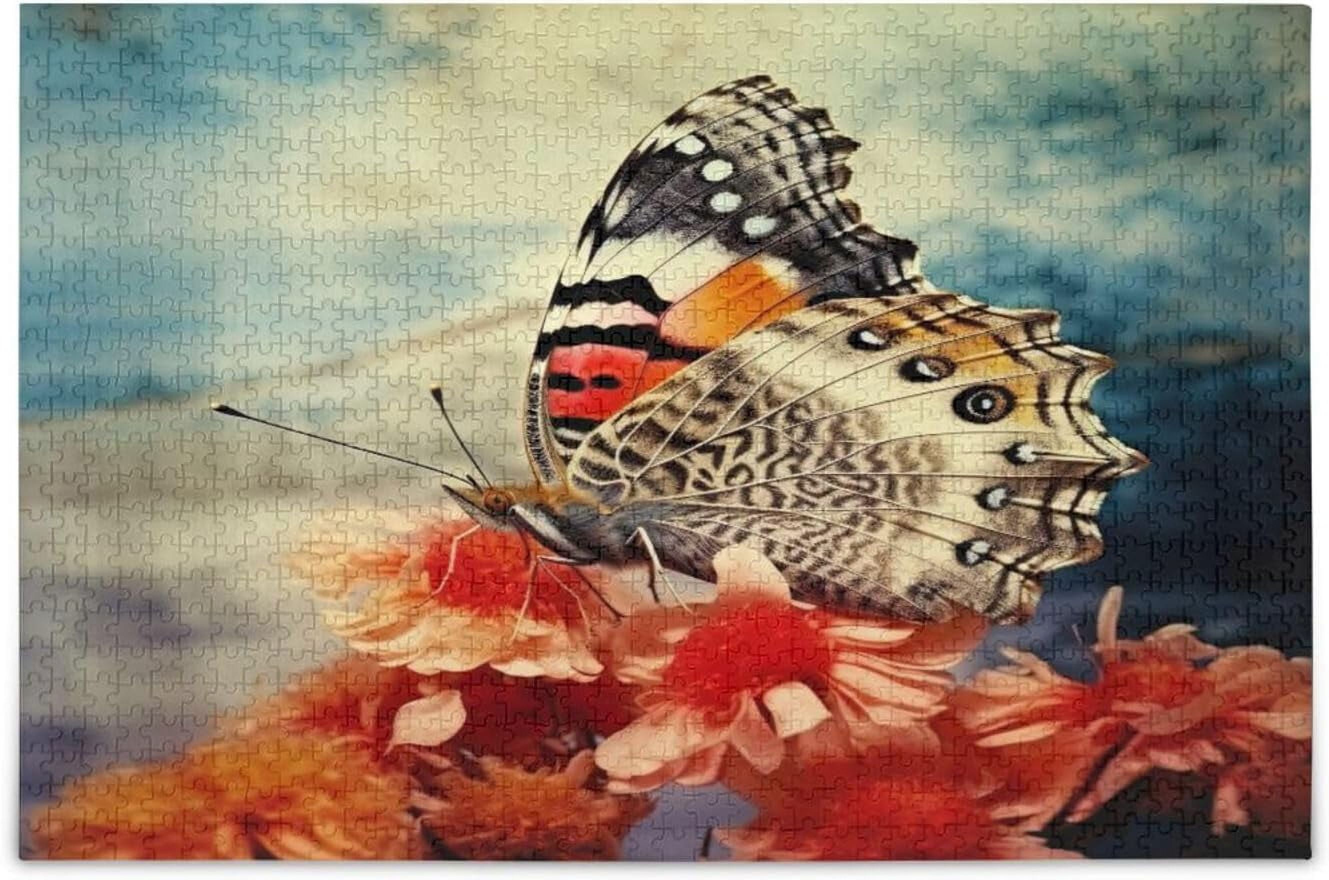 FREEAMG Butterfly Vintage Jigsaw Puzzles for Adults 500 Piece, Puzzles ...