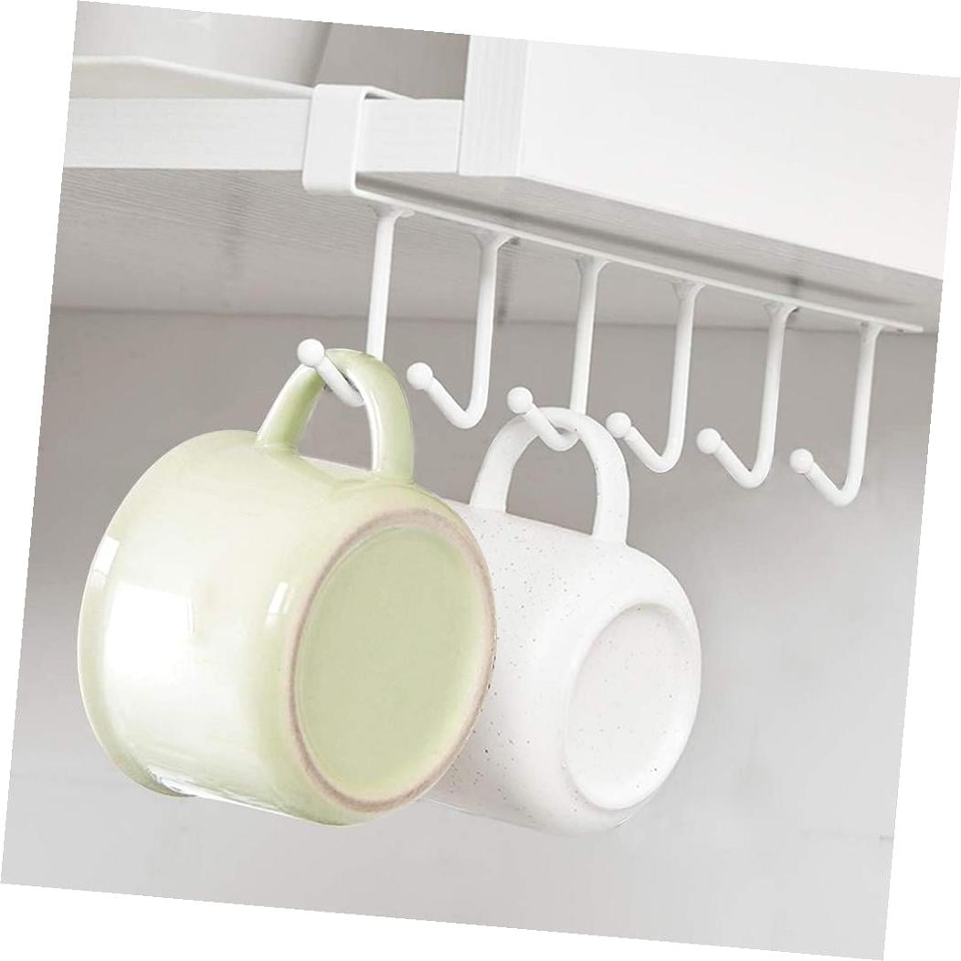 FREEAMG Under Cabinet Mug Rack, Coffee Cup Hanger with 6 Sliding ...