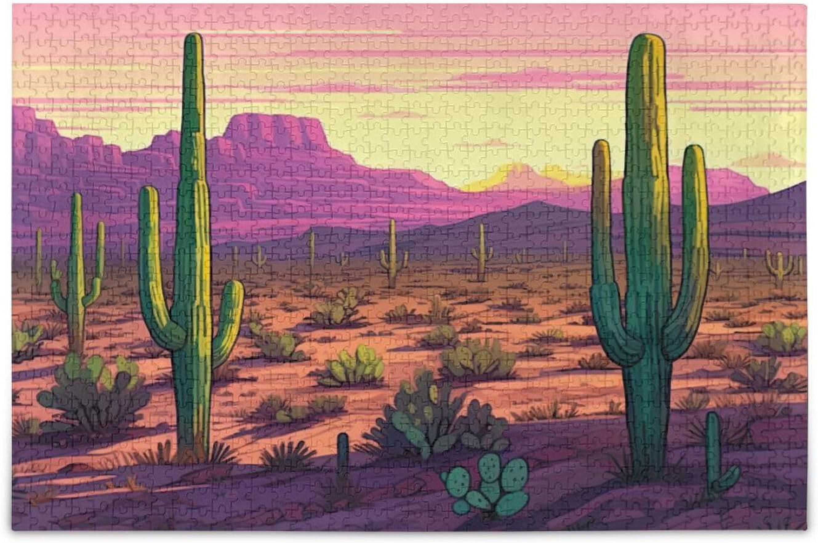 FREEAMG Cactus Desert Jigsaw Puzzles for Adults 500 Piece, Puzzles for ...