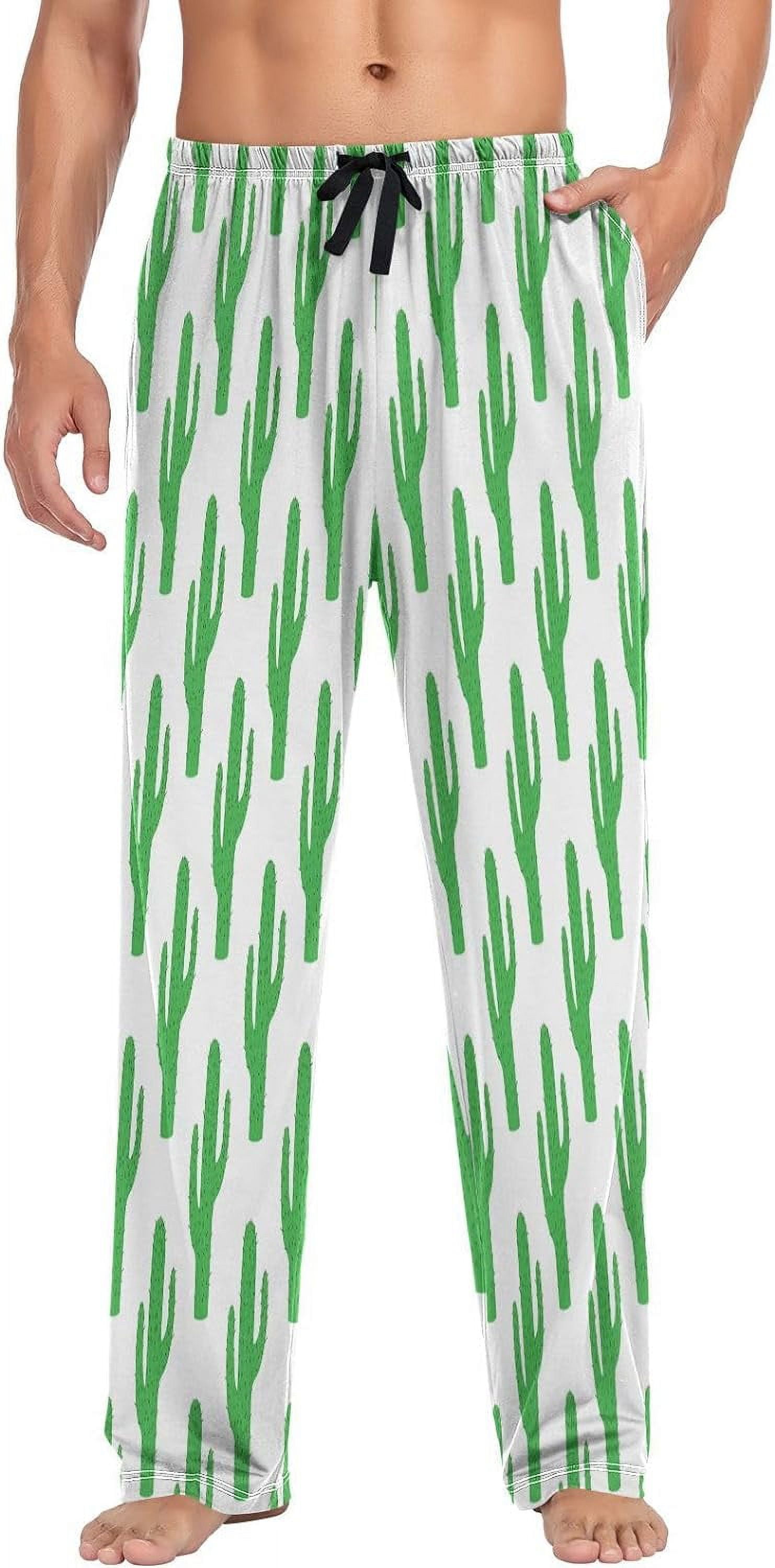 FREEAMG Cactus Pattern Pajama Pants for Men, Men's Separate Bottoms ...