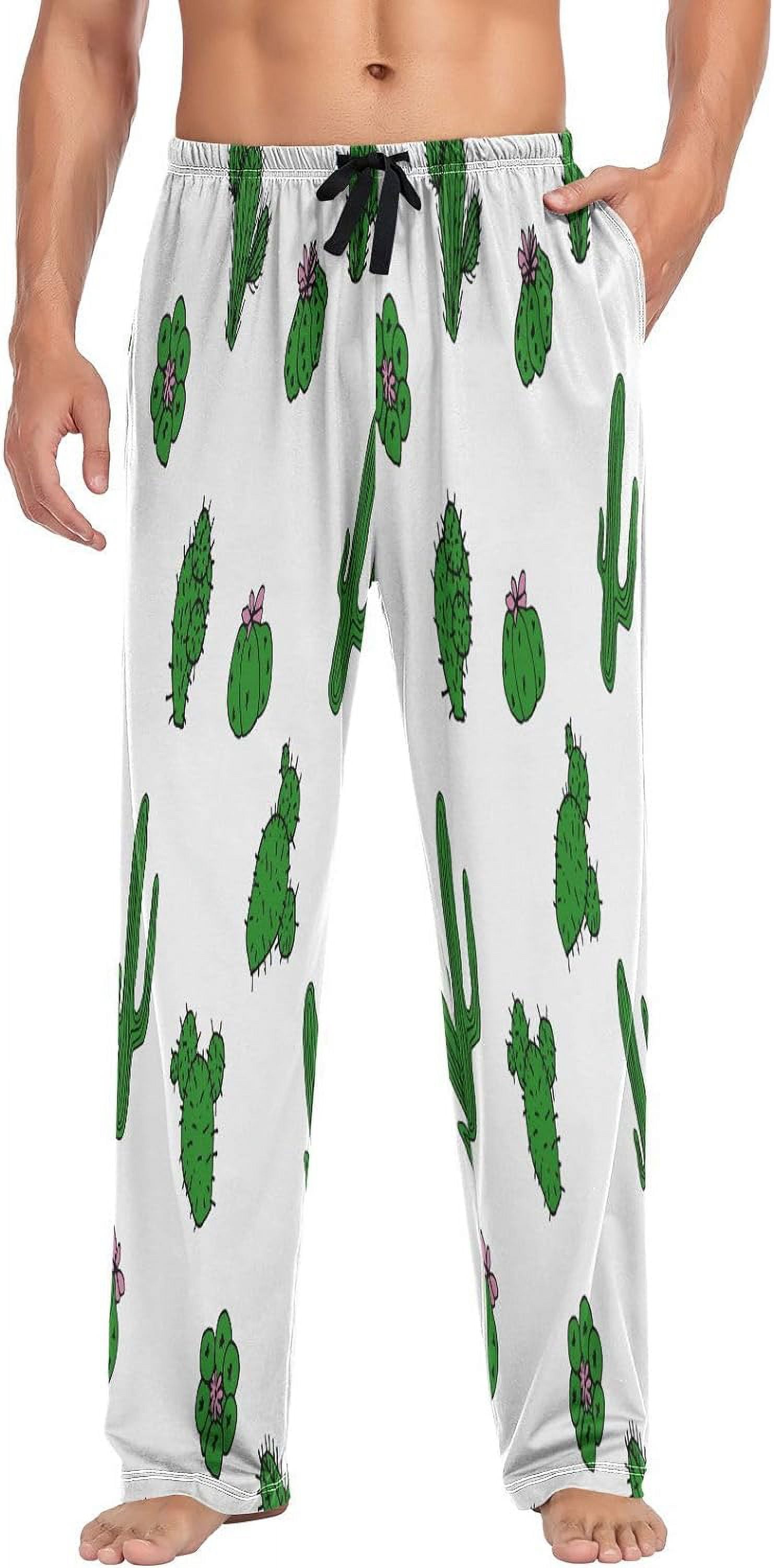 FREEAMG Cactus Pattern Pajama Pants for Men, Men's Separate Bottoms ...
