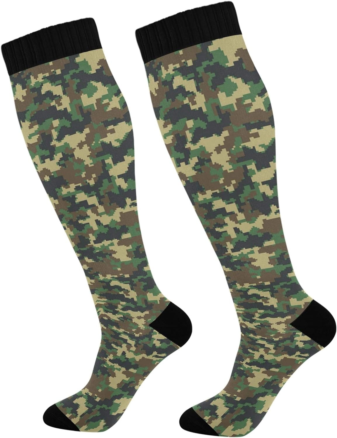 FREEAMG Camo Compression Socks for Women and Men Sport Compression ...