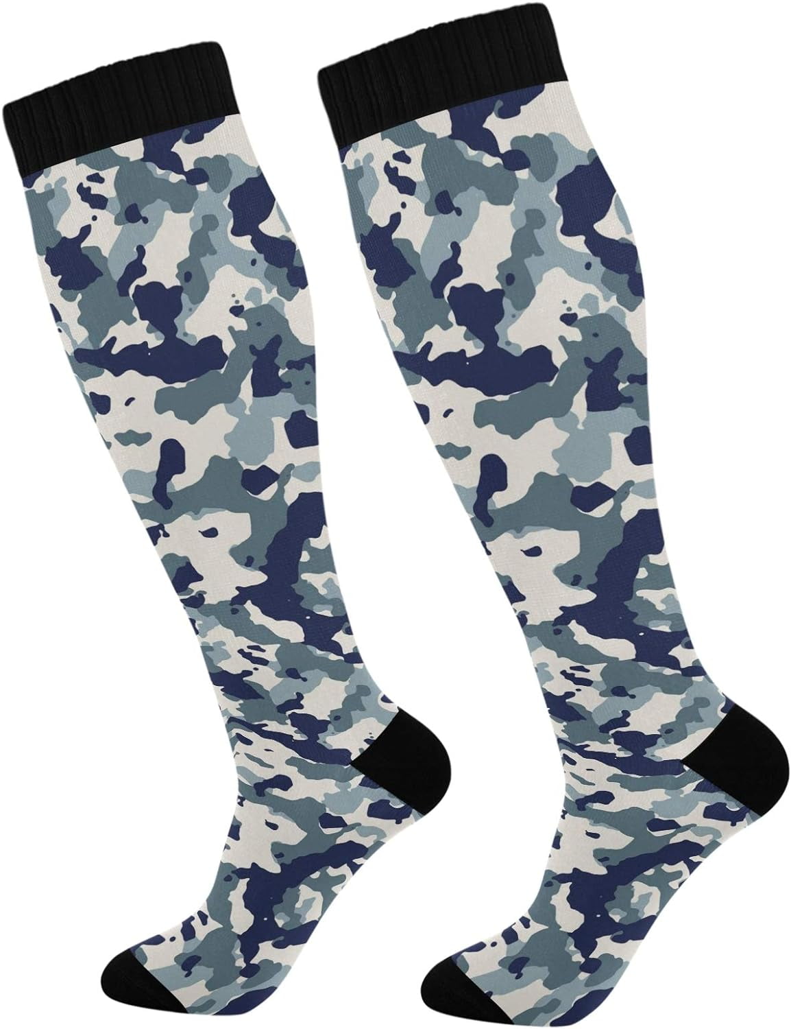 FREEAMG Camo Compression Socks for Women and Men Sport Compression ...